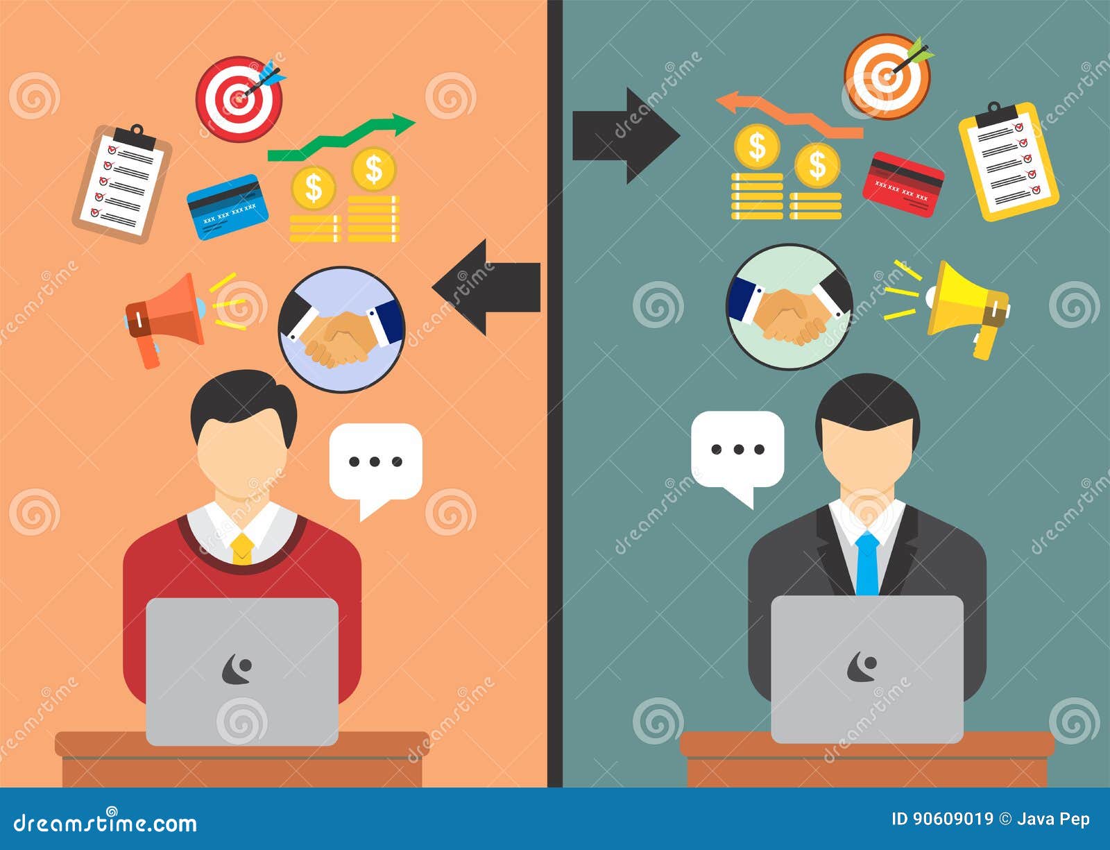 Transactie Bij Online Zaken Stock Illustratie - Illustration of mensen ...