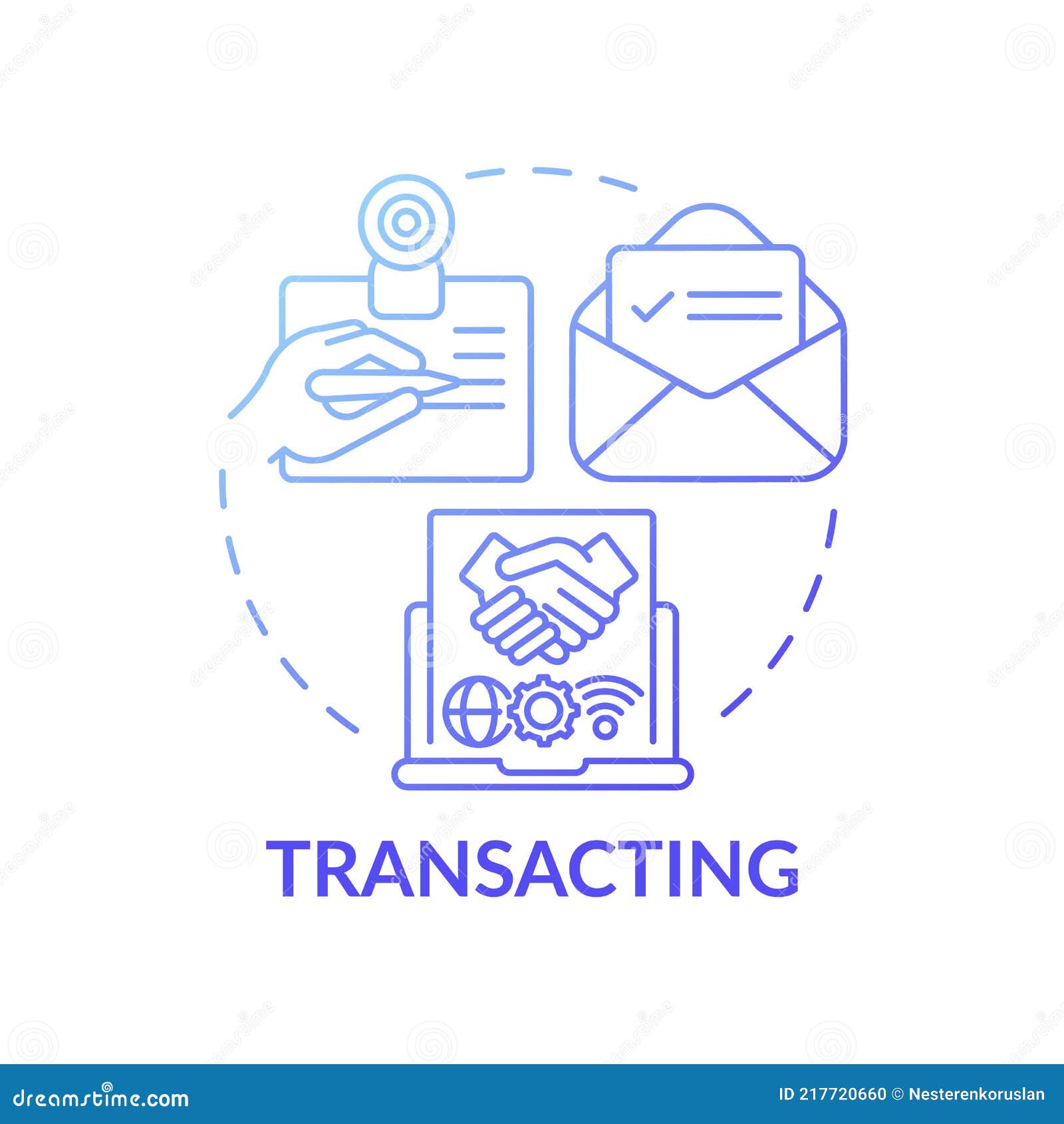 Transacting Dark Gradient Blue Concept Icon Stock Vector - Illustration ...