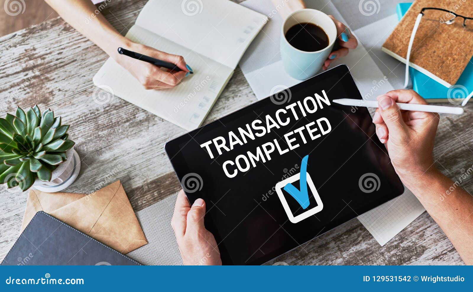 Transaction Completed Message on Screen. Digital Banking and Online ...