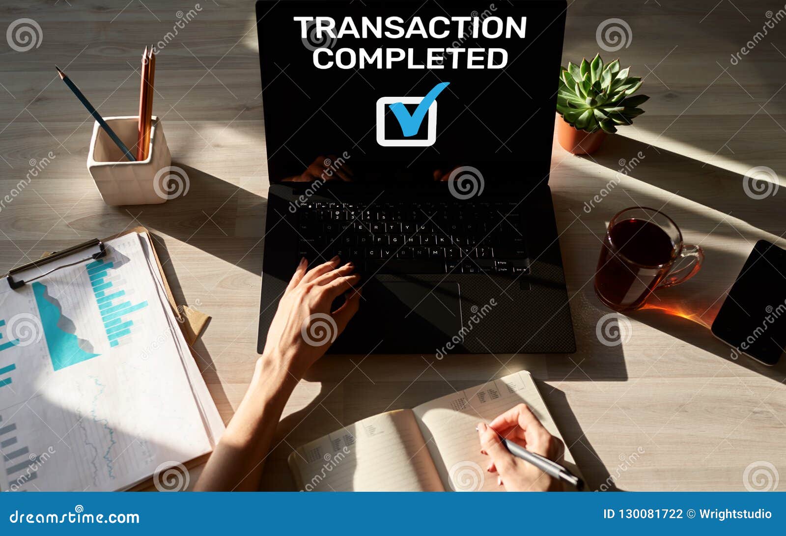 Transaction Completed Message on Screen. Digital Banking and Online ...