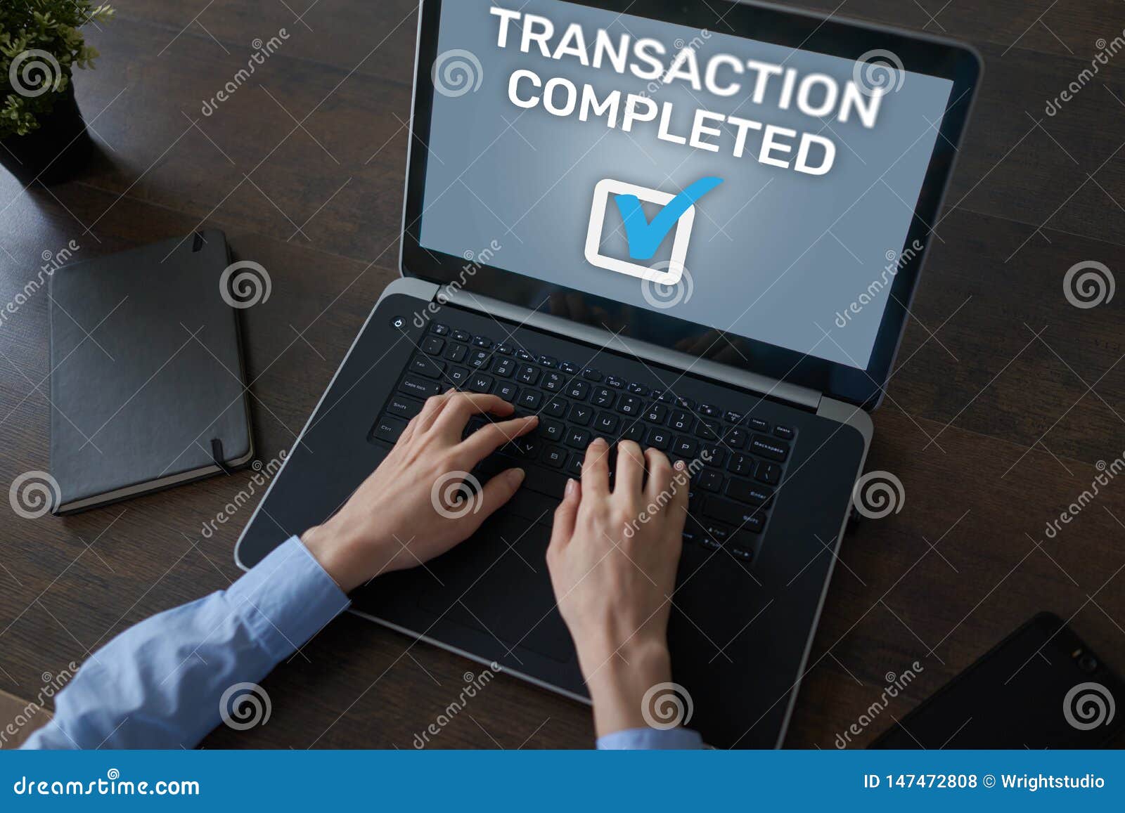 Transaction Completed Message on Screen. Digital Banking and Online ...