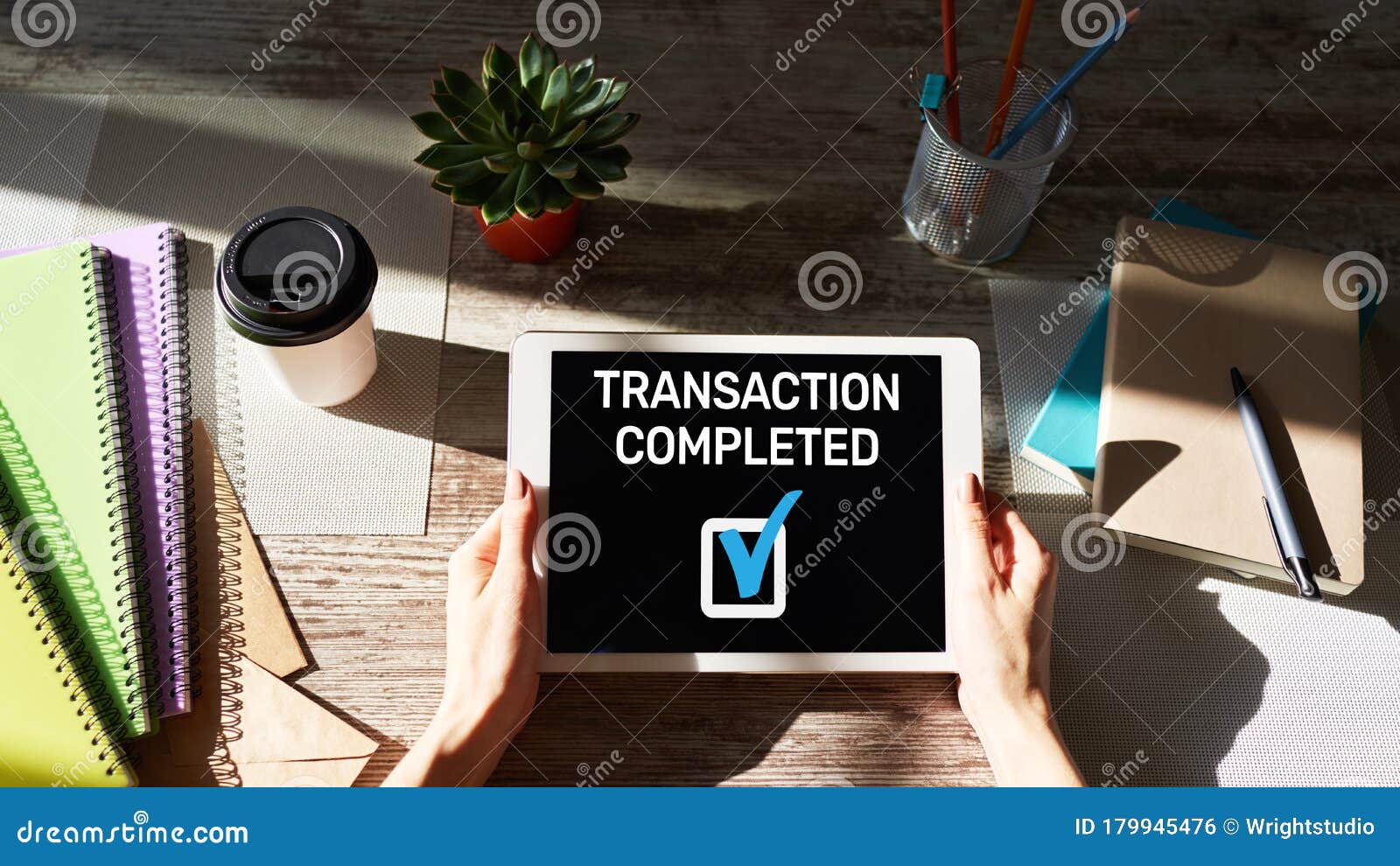 Transaction Completed Message on Screen. Digital Banking and Online ...