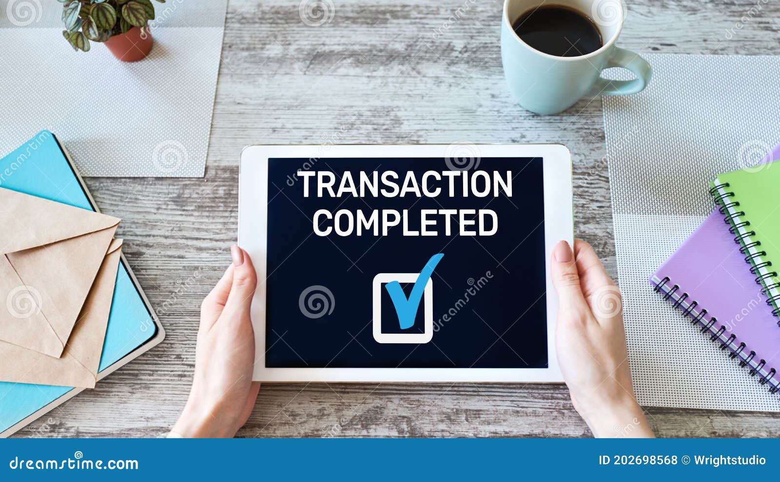 Transaction Completed Message on Screen. Digital Banking and Online ...