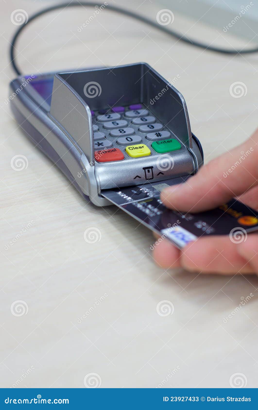 Transaction with Credit Debit Card Stock Image - Image of paying ...