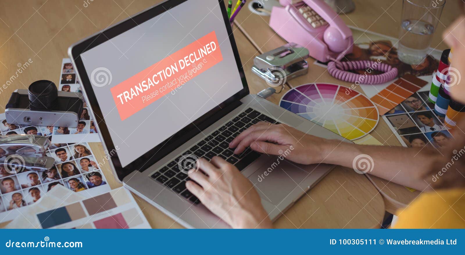 Composite Image of Transaction Declined Text on Display Stock Image ...