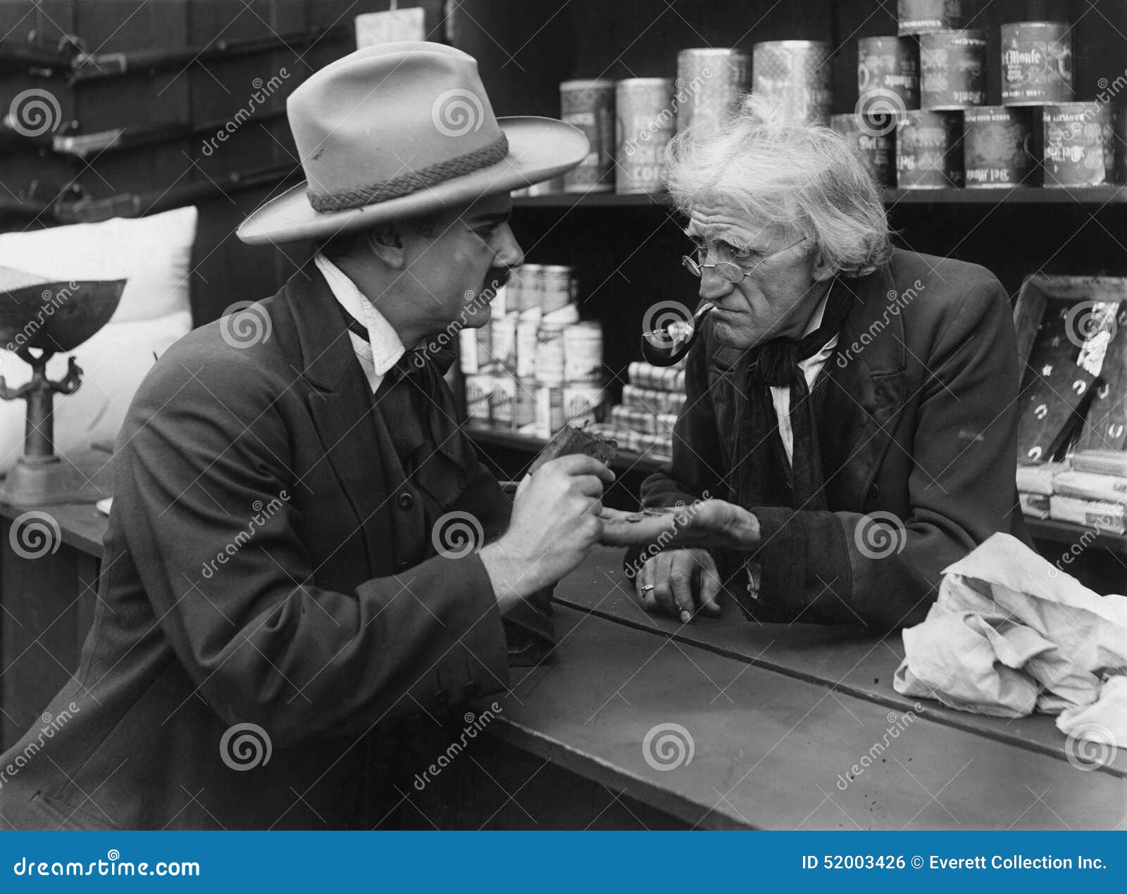 Transaction with Elderly Shopkeeper Stock Photo - Image of commerce ...
