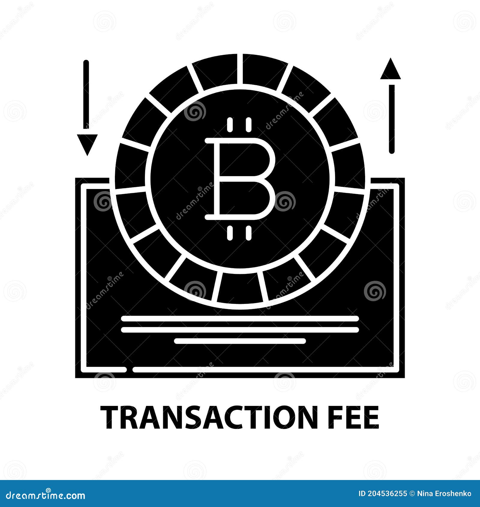 Transaction Fee Icon, Black Vector Sign with Editable Strokes, Concept ...