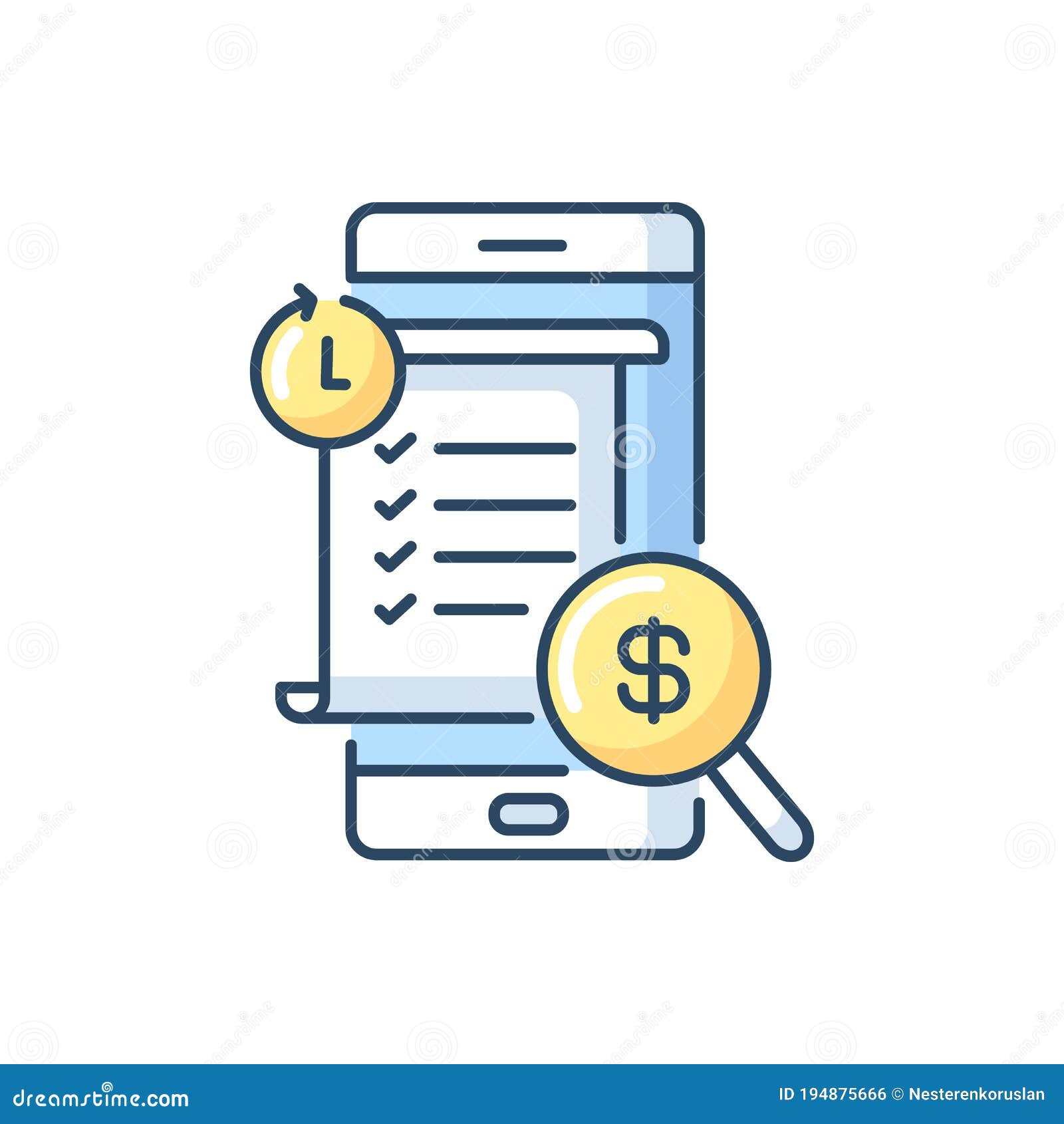 Transaction History RGB Color Icon Stock Vector - Illustration of ...