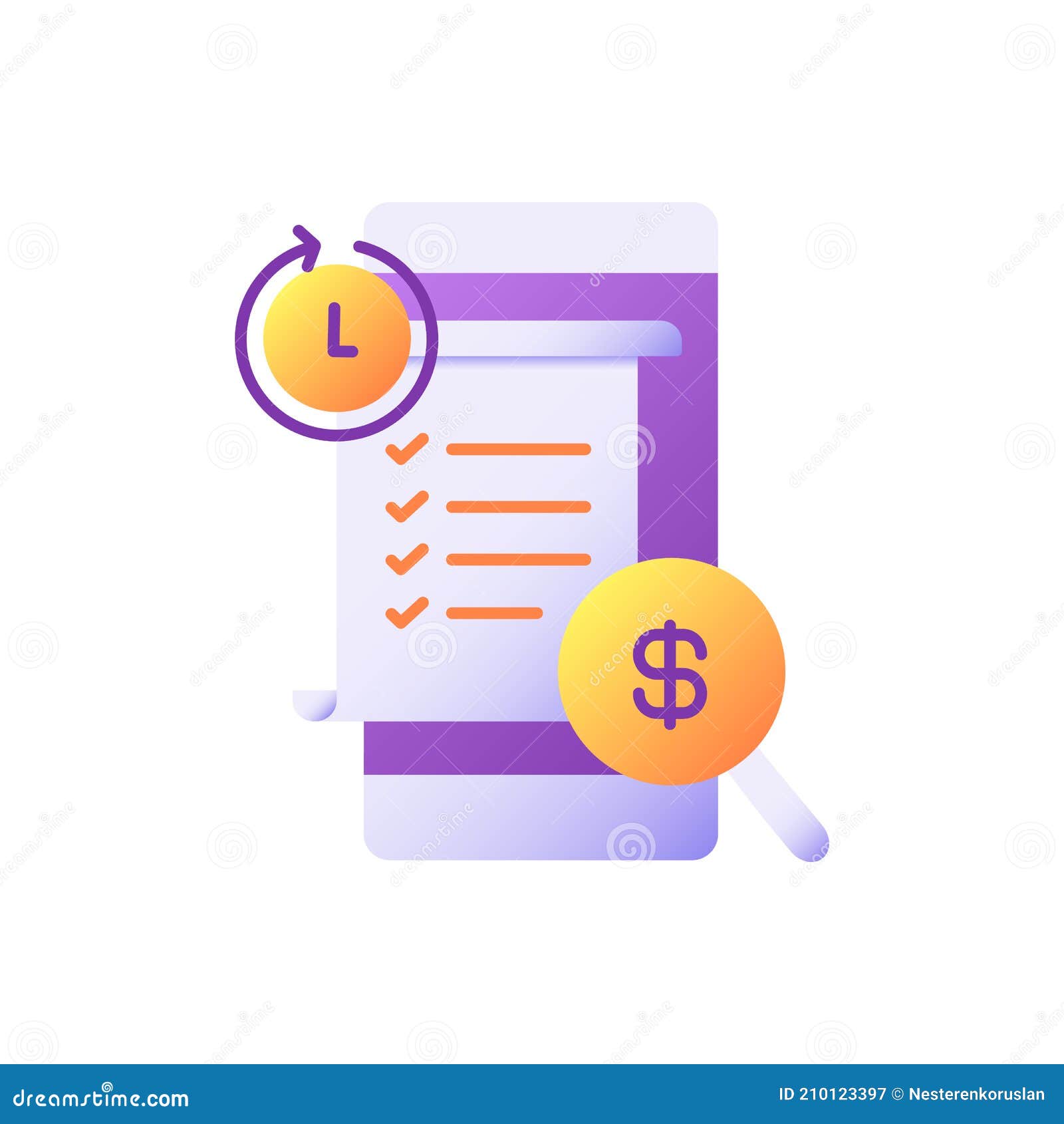 Transaction History Vector Flat Color Icon Stock Vector - Illustration ...