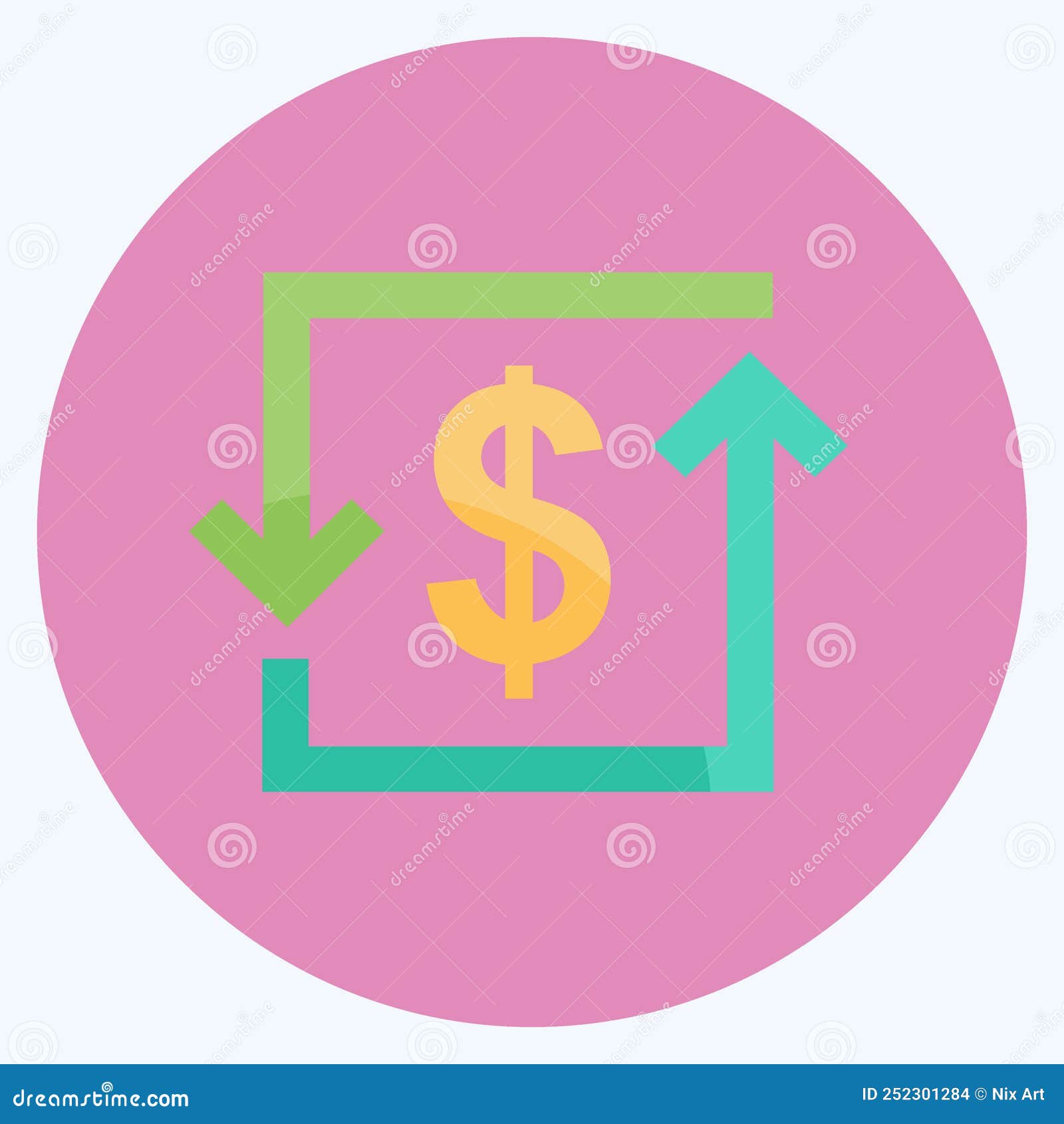 Transaction Icon in Trendy Flat Style Isolated on Soft Blue Background ...