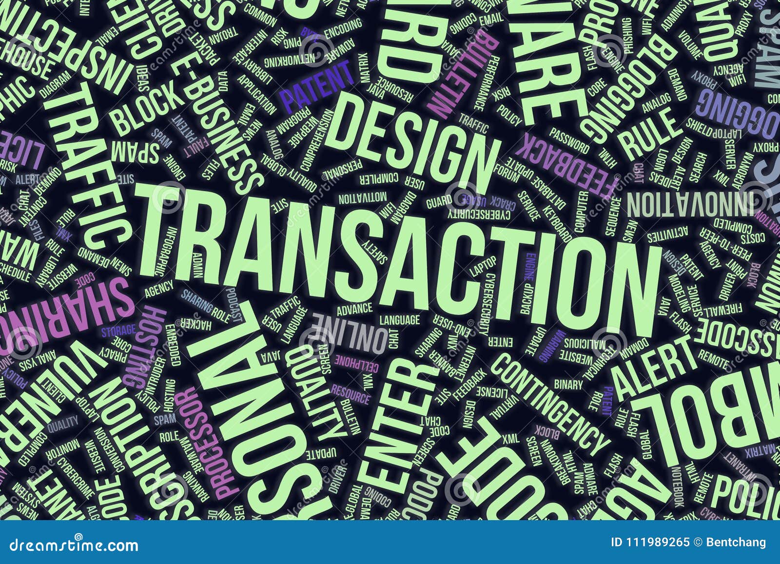 Transaction, Conceptual Word Cloud for Business, Information Technology ...