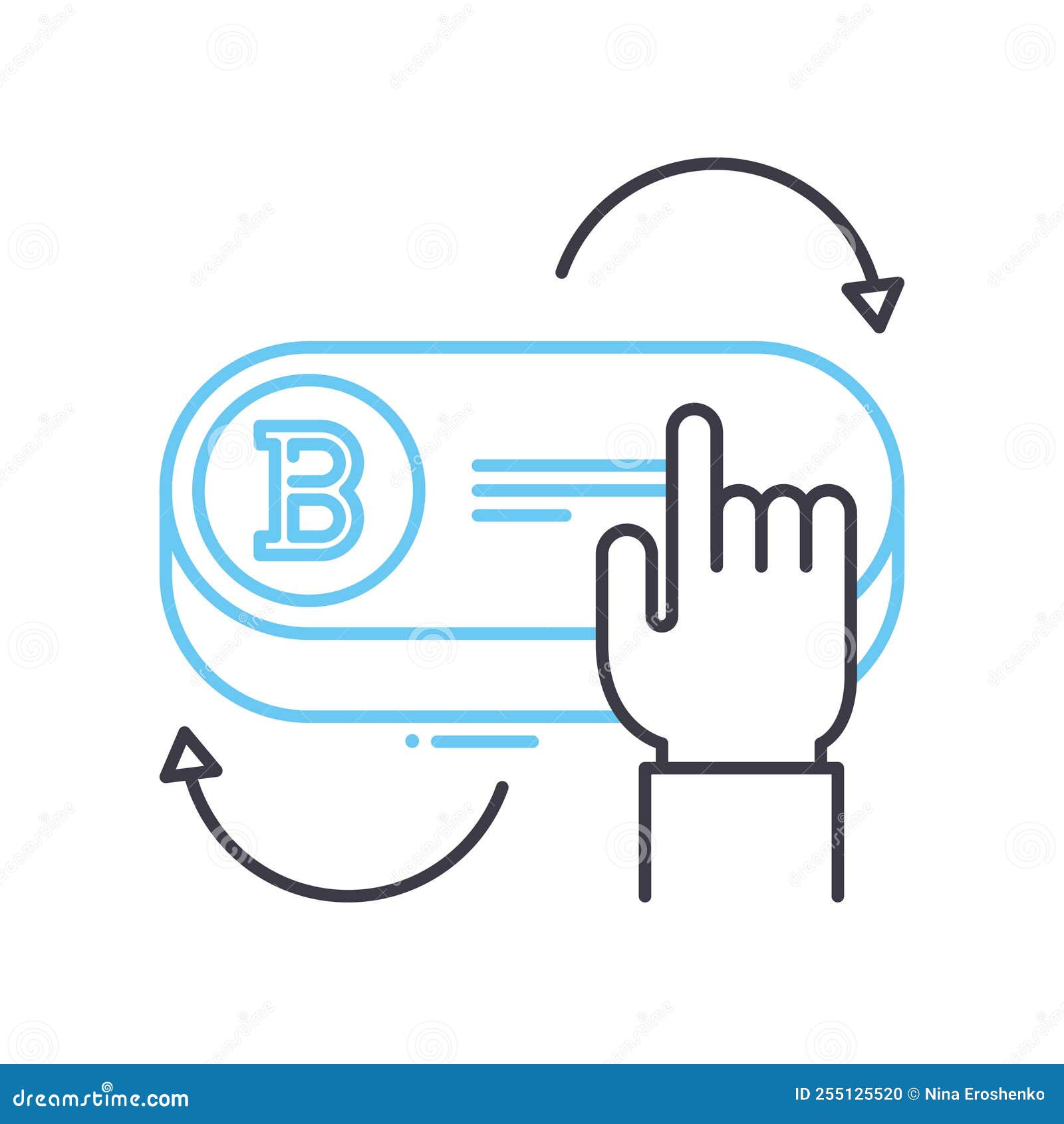 Transaction Line Icon Outline Symbol Vector Illustration Concept