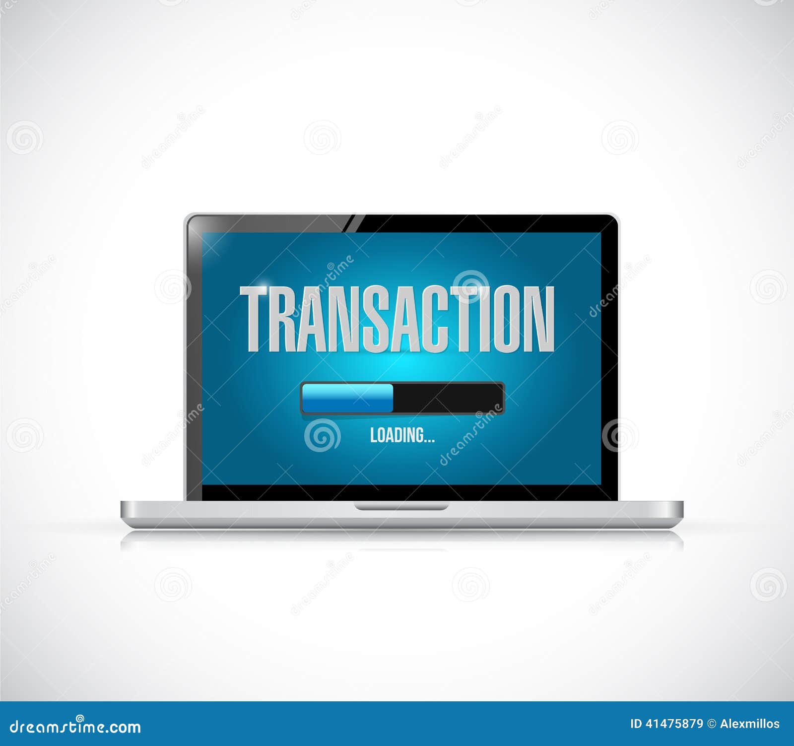 Transaction Loading Bar on a Laptop Illustration Stock Illustration ...