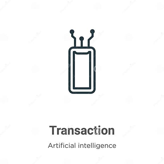 Transaction Outline Vector Icon. Thin Line Black Transaction Icon, Flat ...