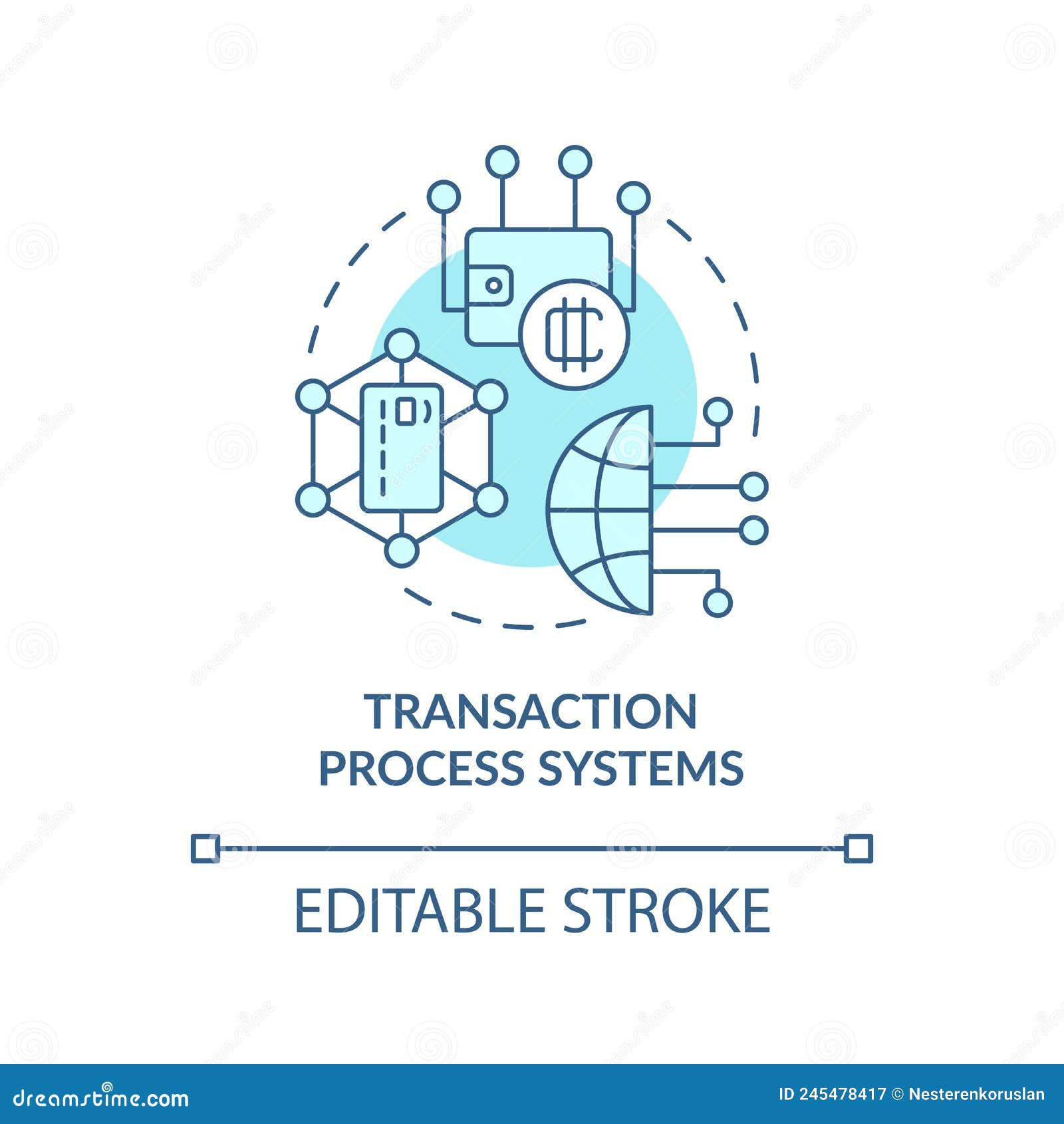 Transaction Process Systems Turquoise Concept Icon Stock Vector ...