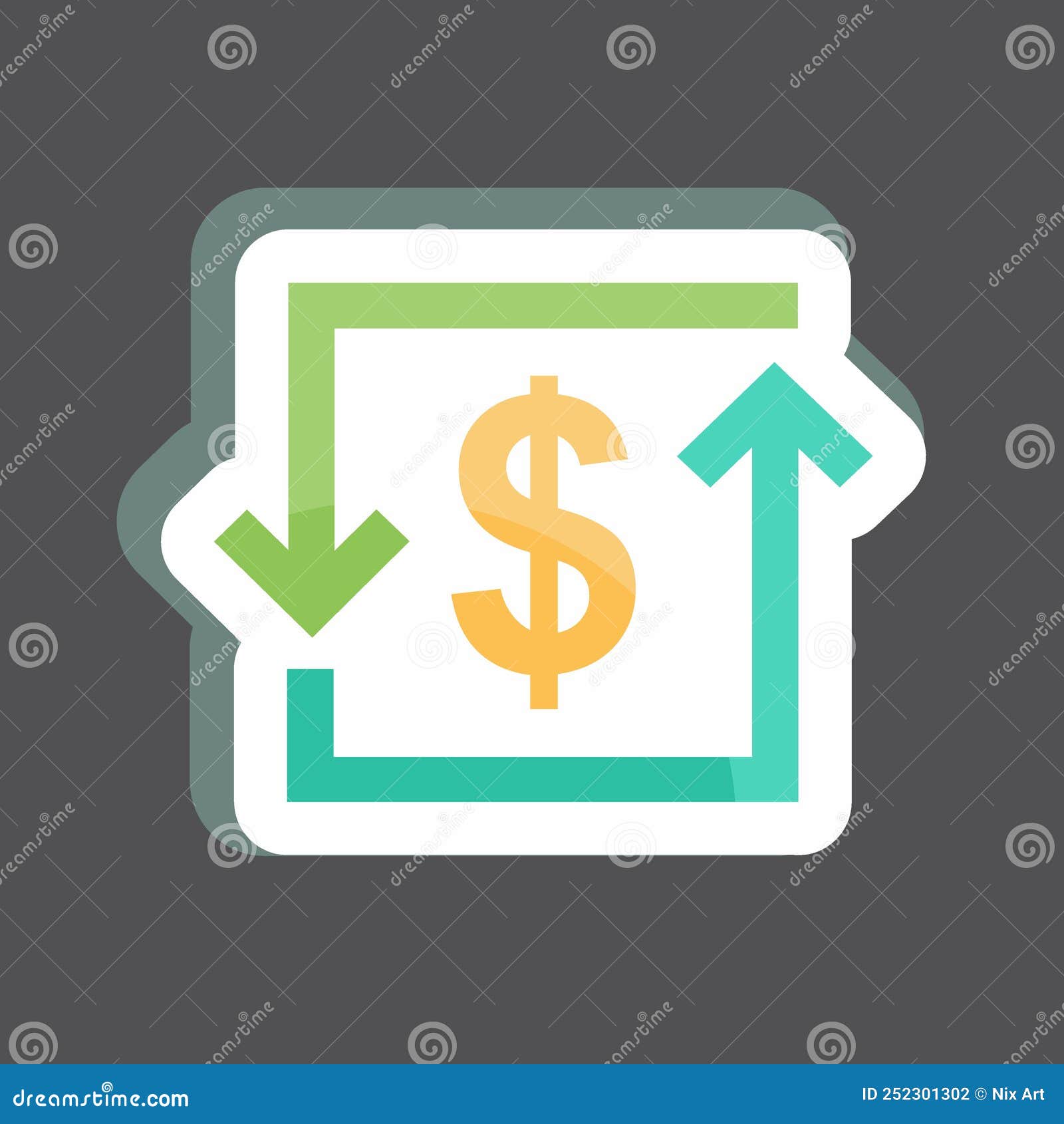 Transaction Sticker in Trendy Isolated on Black Background Stock ...