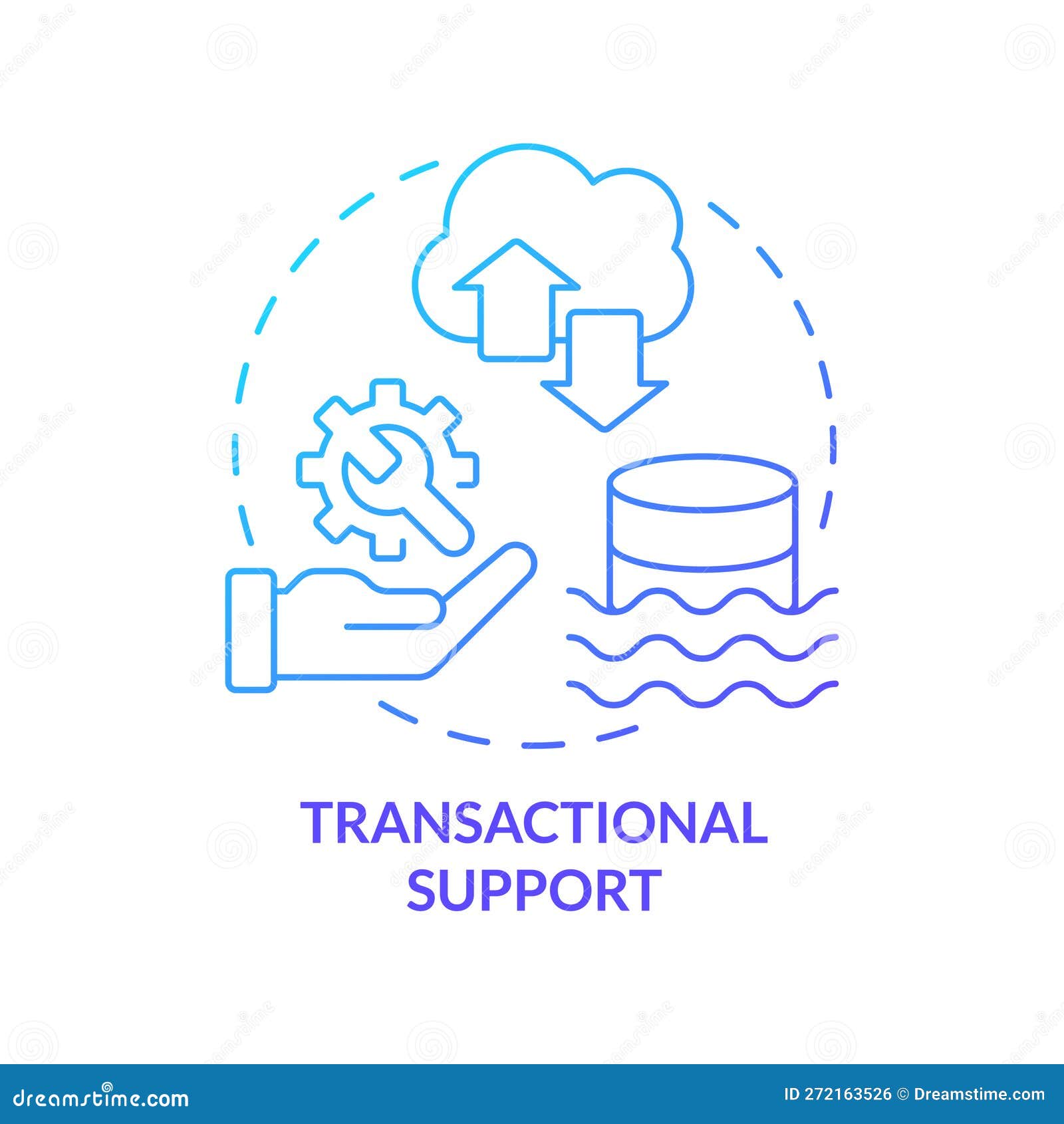 Transactional Support Blue Gradient Concept Icon Stock Vector ...