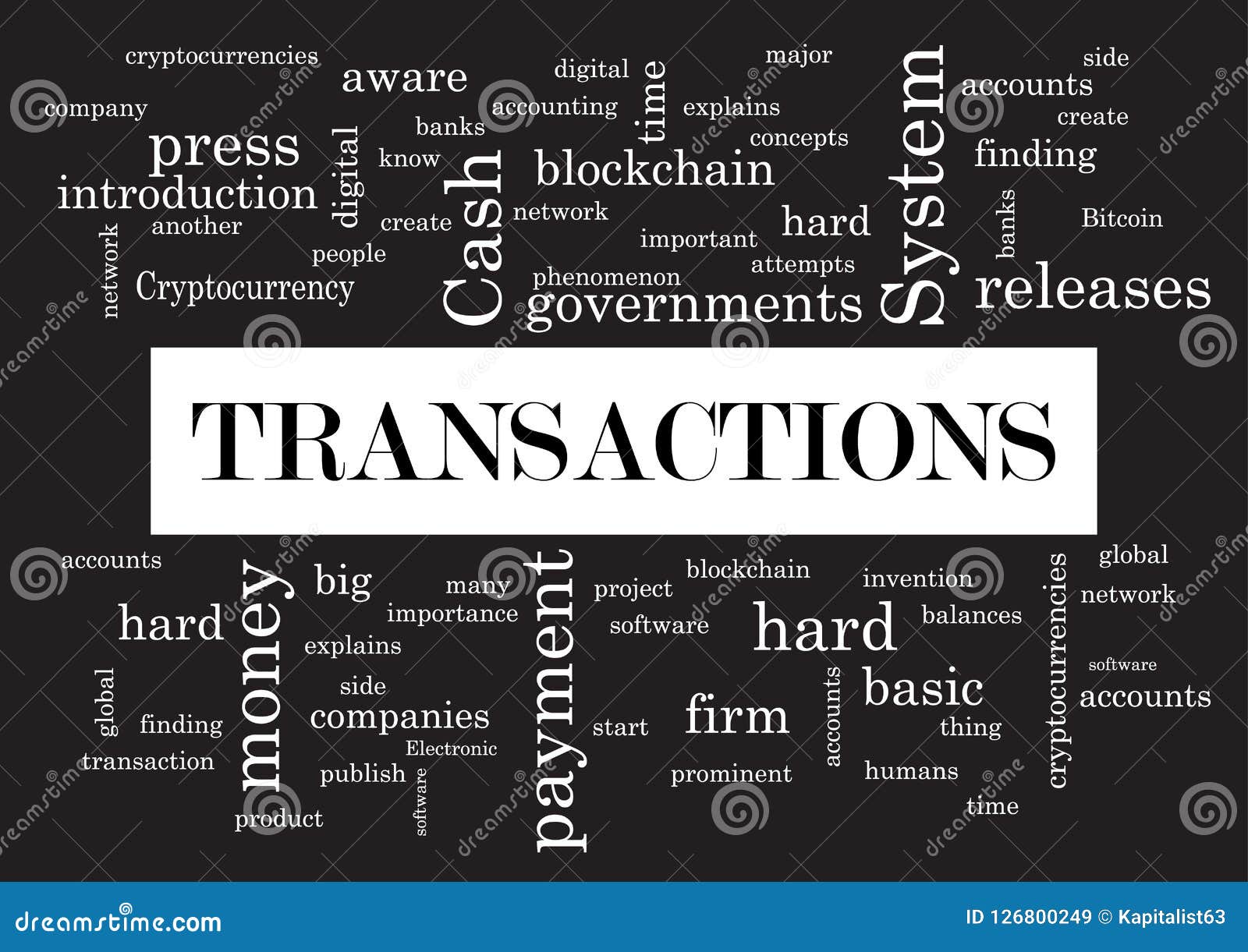 Transactions Collage of Words Vector Illustration Stock Vector ...