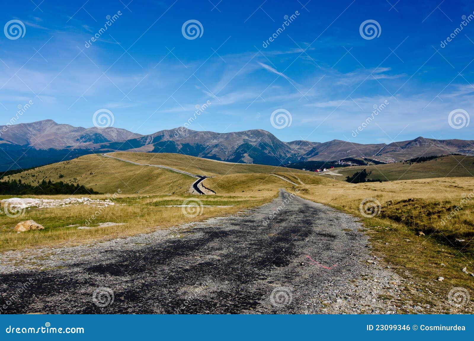 Transalpina photo stock. Image of montagne, route, jaune - 23099346