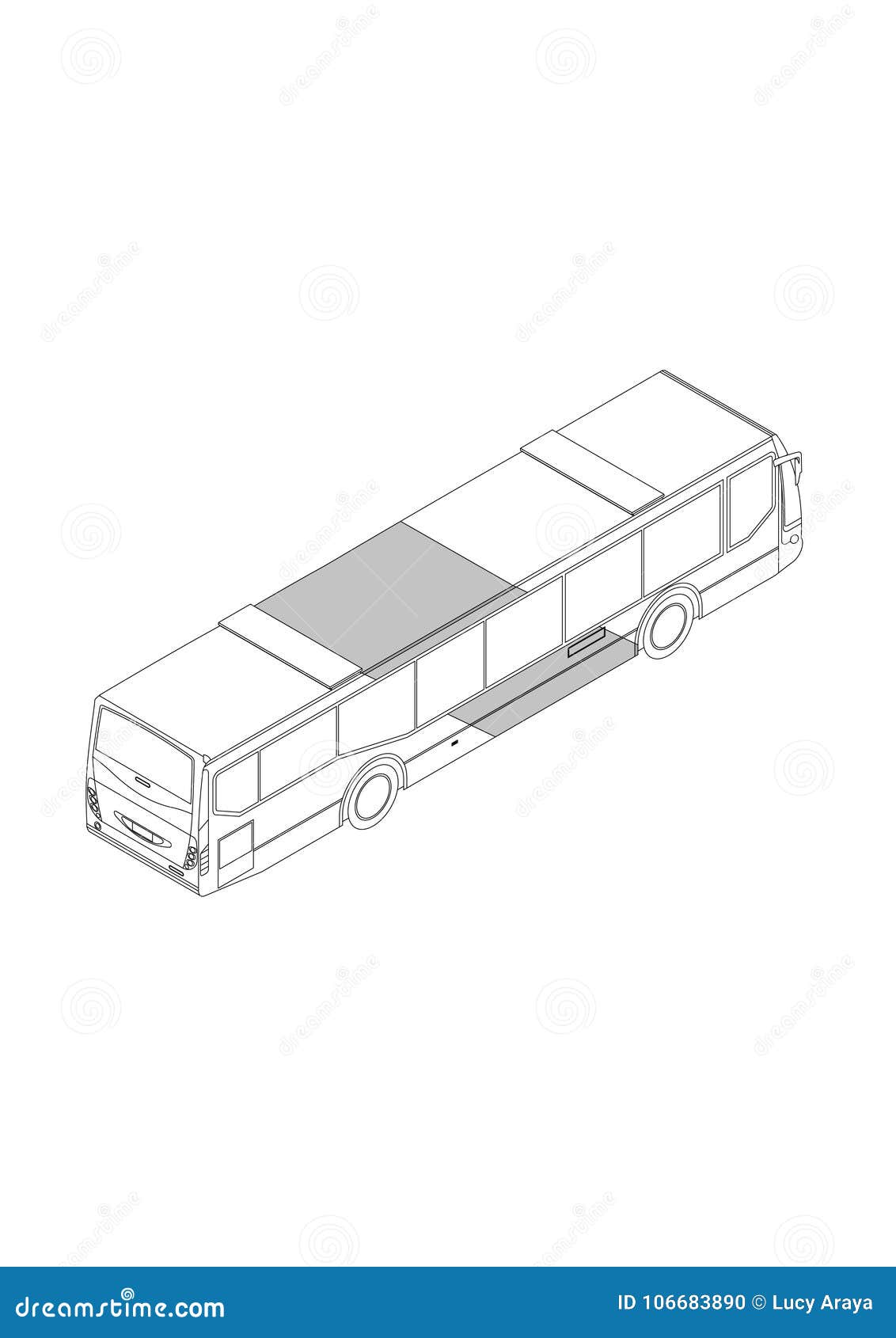 Transantiago Bus Isometric Vector Stock Vector - Illustration of ...