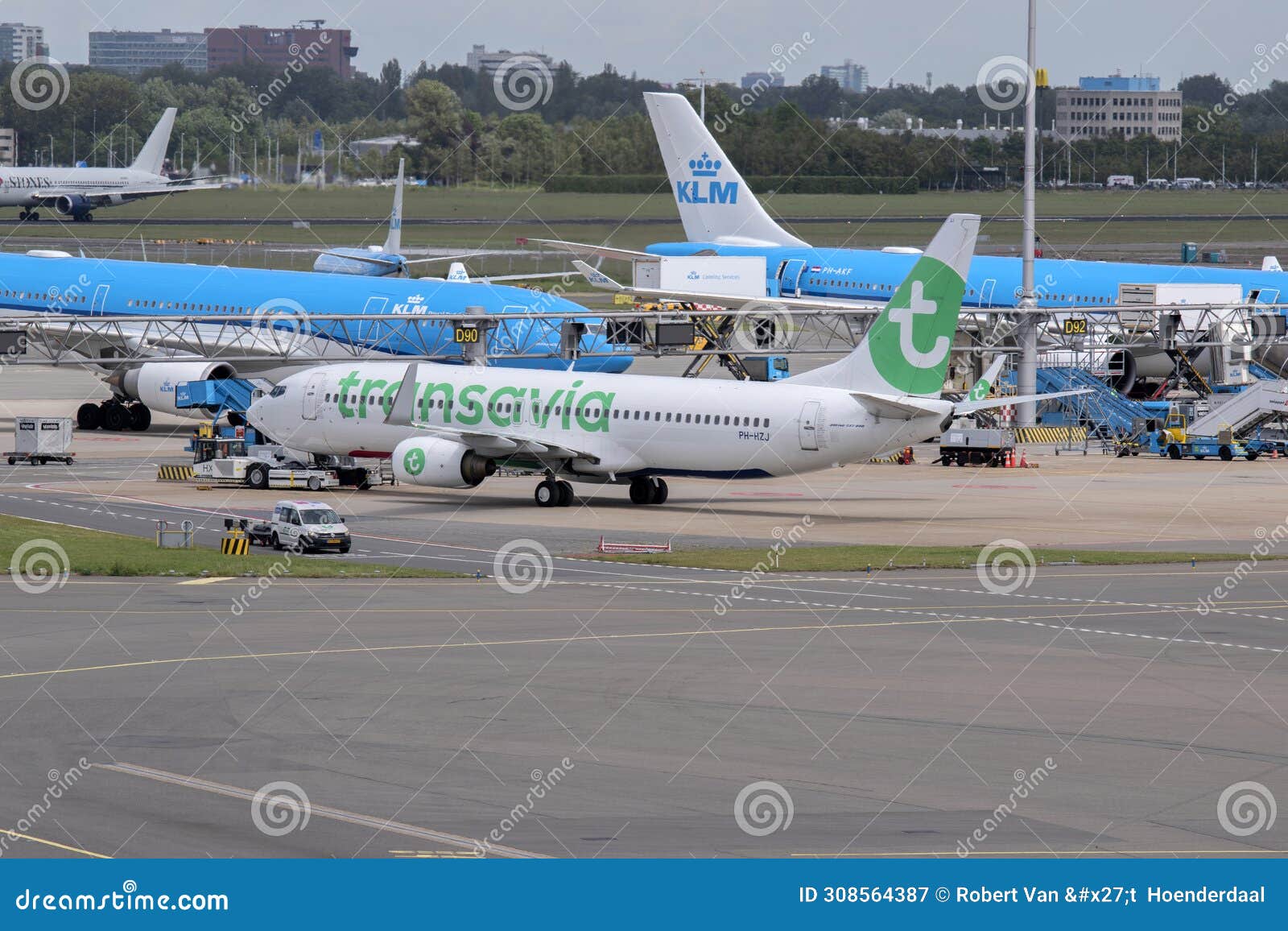 Transavia and KLM Planes at Schiphol Airport the Netherlands 25-5-2022 ...