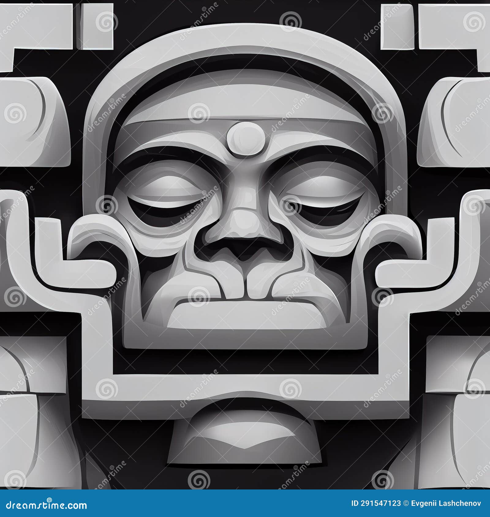 Transcendent Essence. Captivating Closeup of Maya Totem Deity S Visage ...
