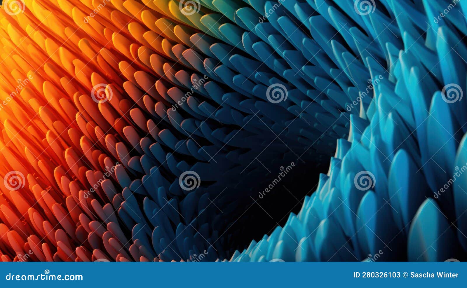 Transcendent Transitions: a Vivid Blue-to-Orange Parametric Art ...