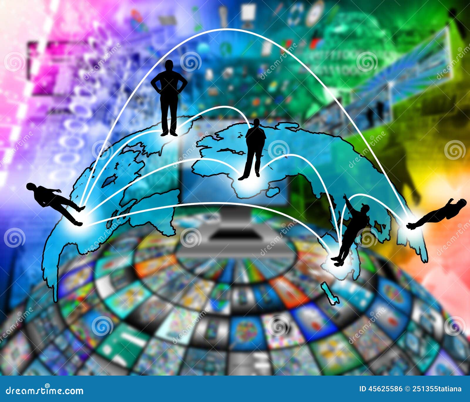 Transcontinental Transmission of Data Stock Photo - Image of laptop ...