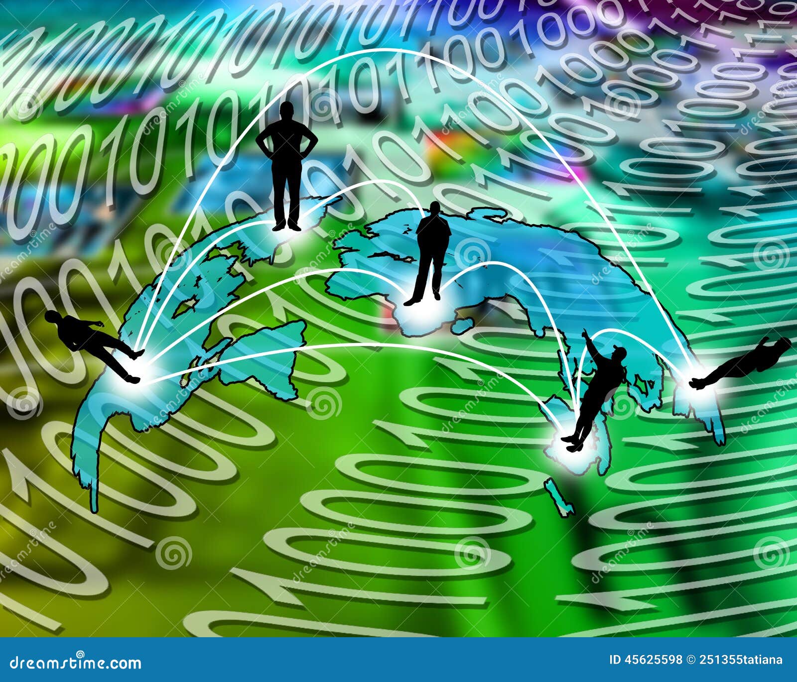 Transcontinental Transmission of Data Stock Illustration - Illustration ...