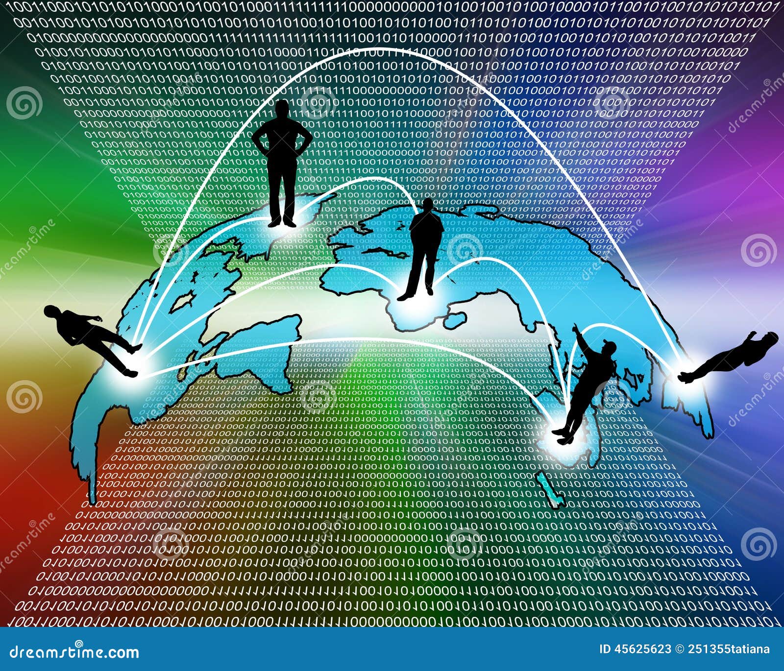 Transcontinental Transmission of Data Stock Illustration - Illustration ...