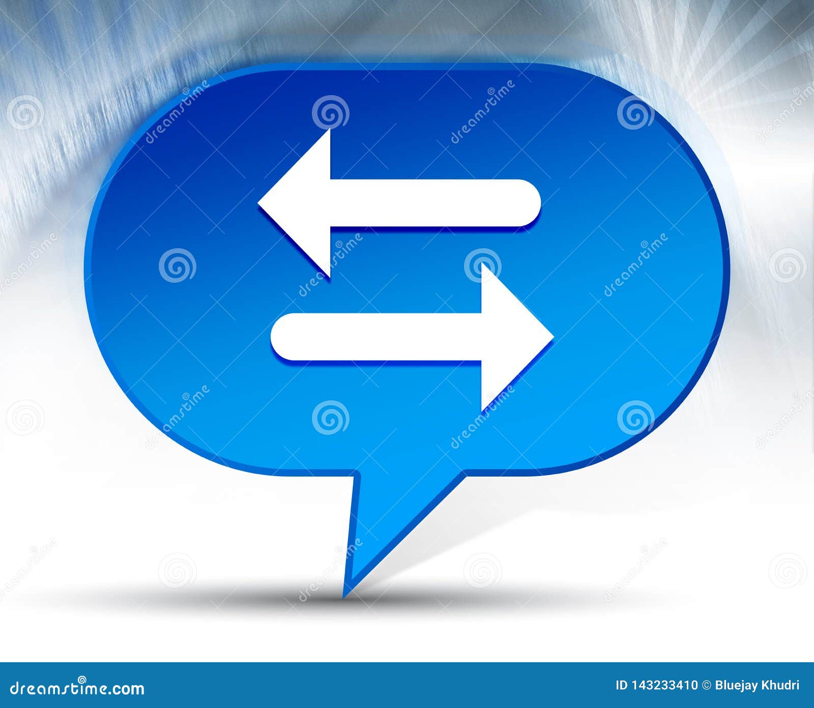 Transfer Arrow Icon Blue Bubble Background Stock Illustration ...