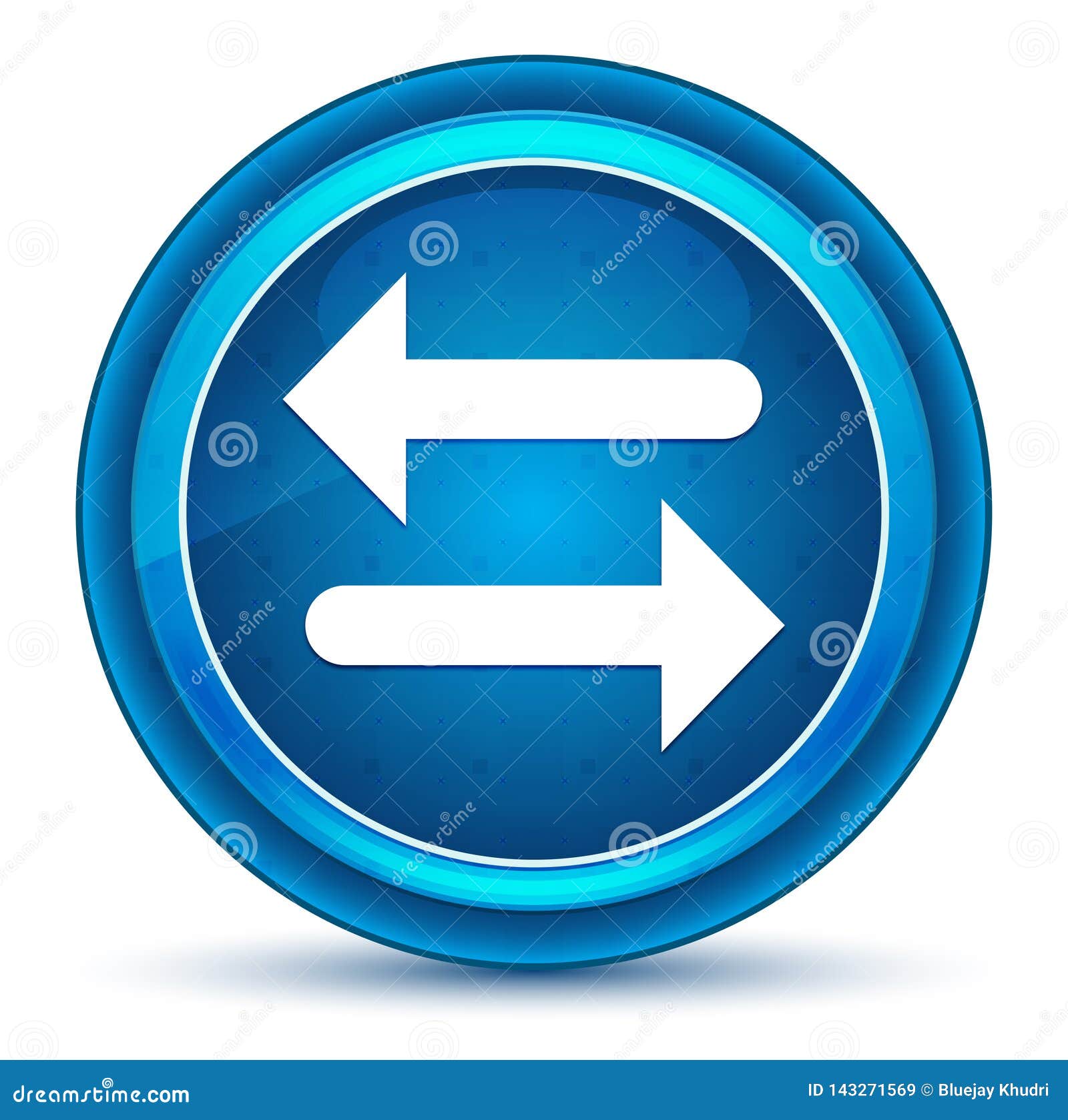 Transfer Arrow Icon Eyeball Blue Round Button Stock Illustration ...