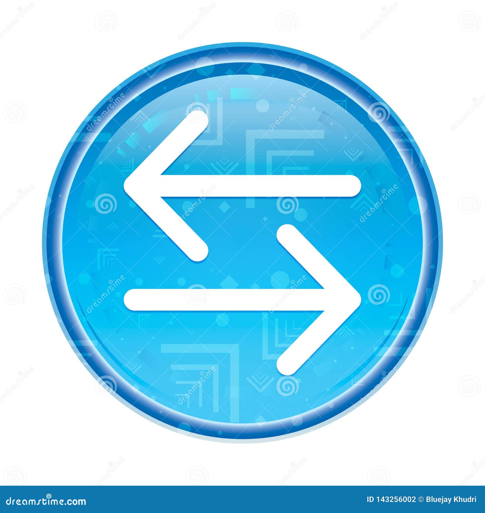 Transfer Arrow Icon Floral Blue Round Button Stock Illustration ...