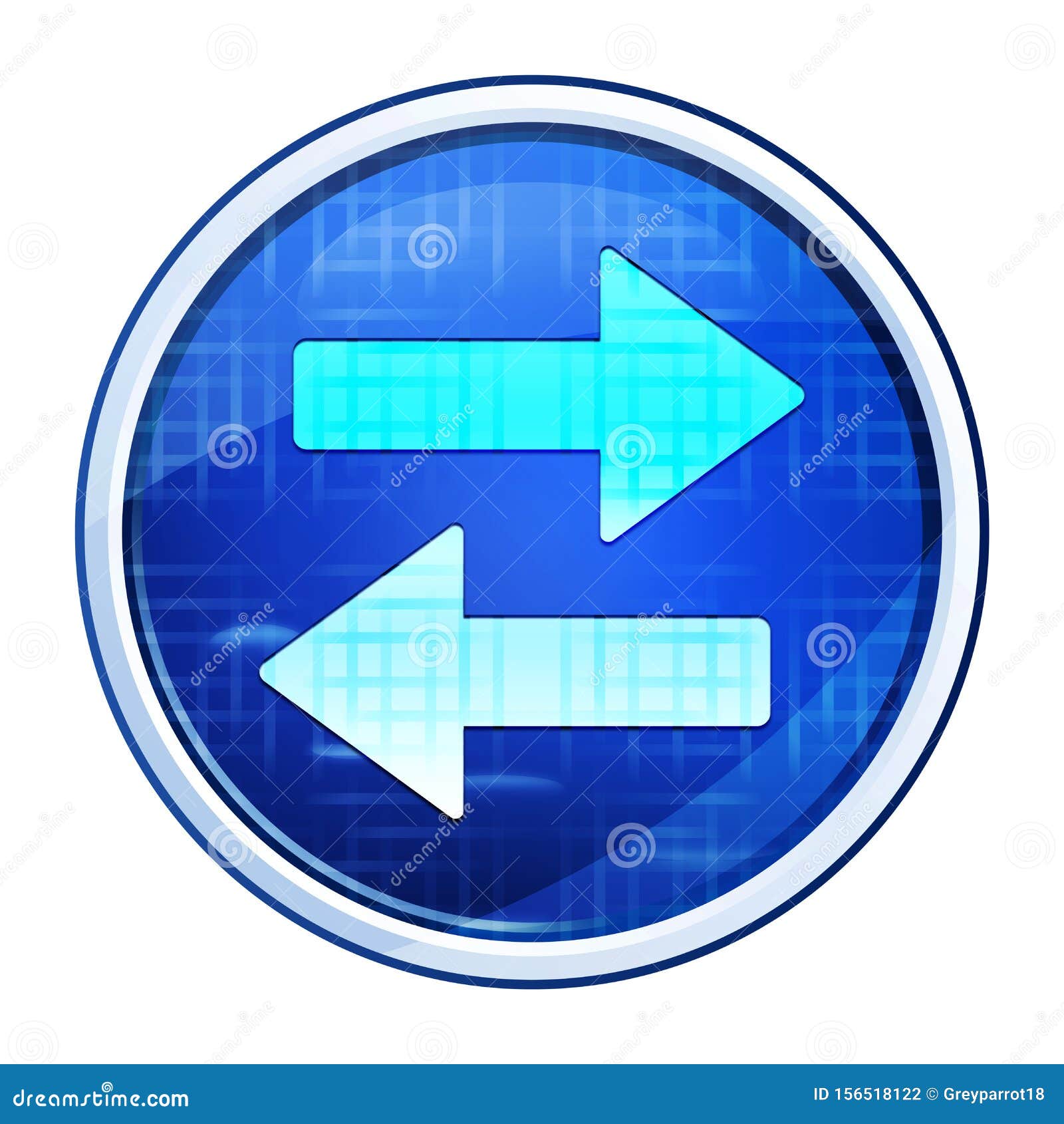 Transfer Arrow Icon Futuristic Blue Round Button Vector Illustration ...