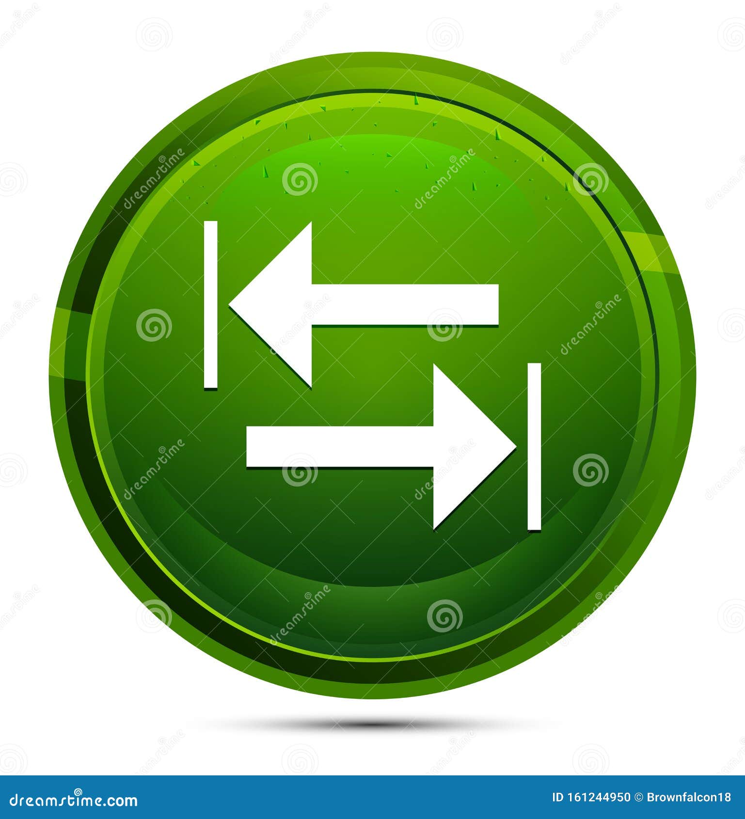 Transfer Arrow Icon Glassy Green Round Button Illustration Stock Vector ...