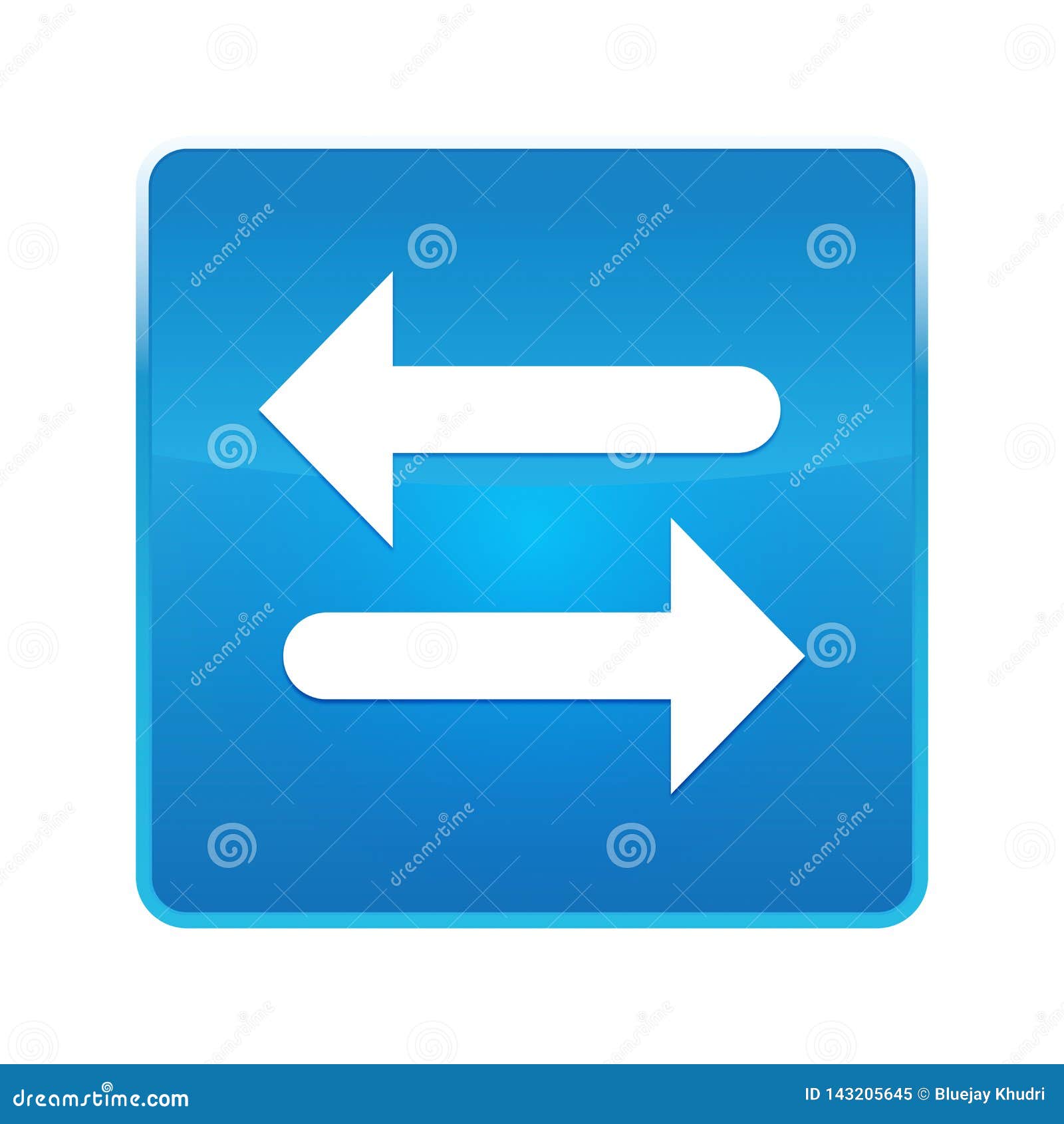 Transfer Arrow Icon Shiny Blue Square Button Stock Illustration ...