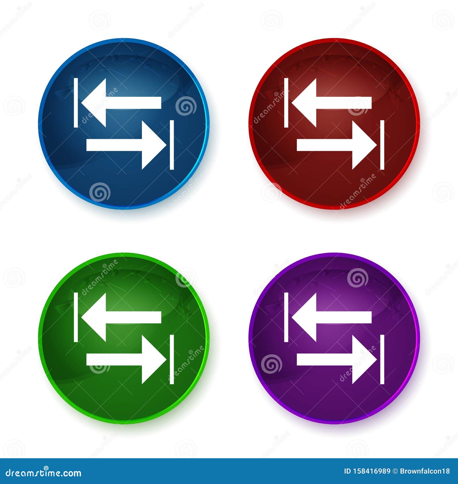 Transfer Arrow Icon Shiny Round Buttons Set Illustration Stock Vector ...