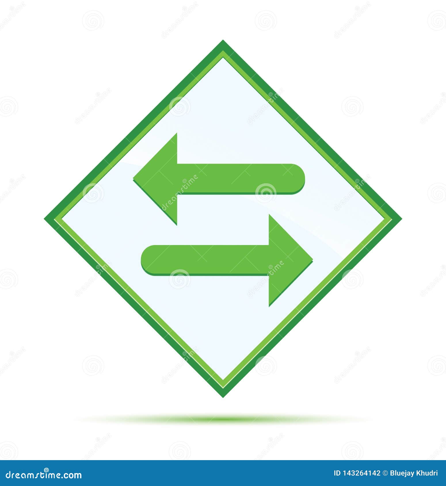 Transfer Arrow Icon Modern Abstract Green Diamond Button Stock ...