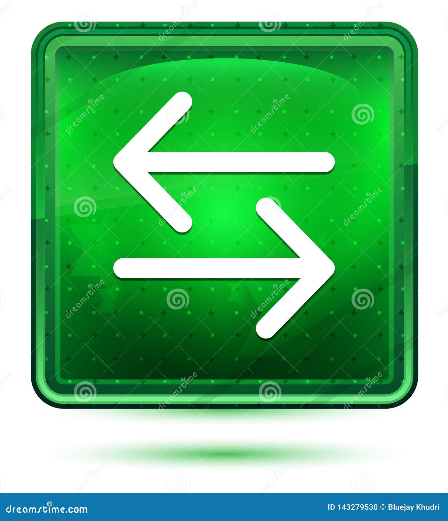 Transfer Arrow Icon Neon Light Green Square Button Stock Illustration ...