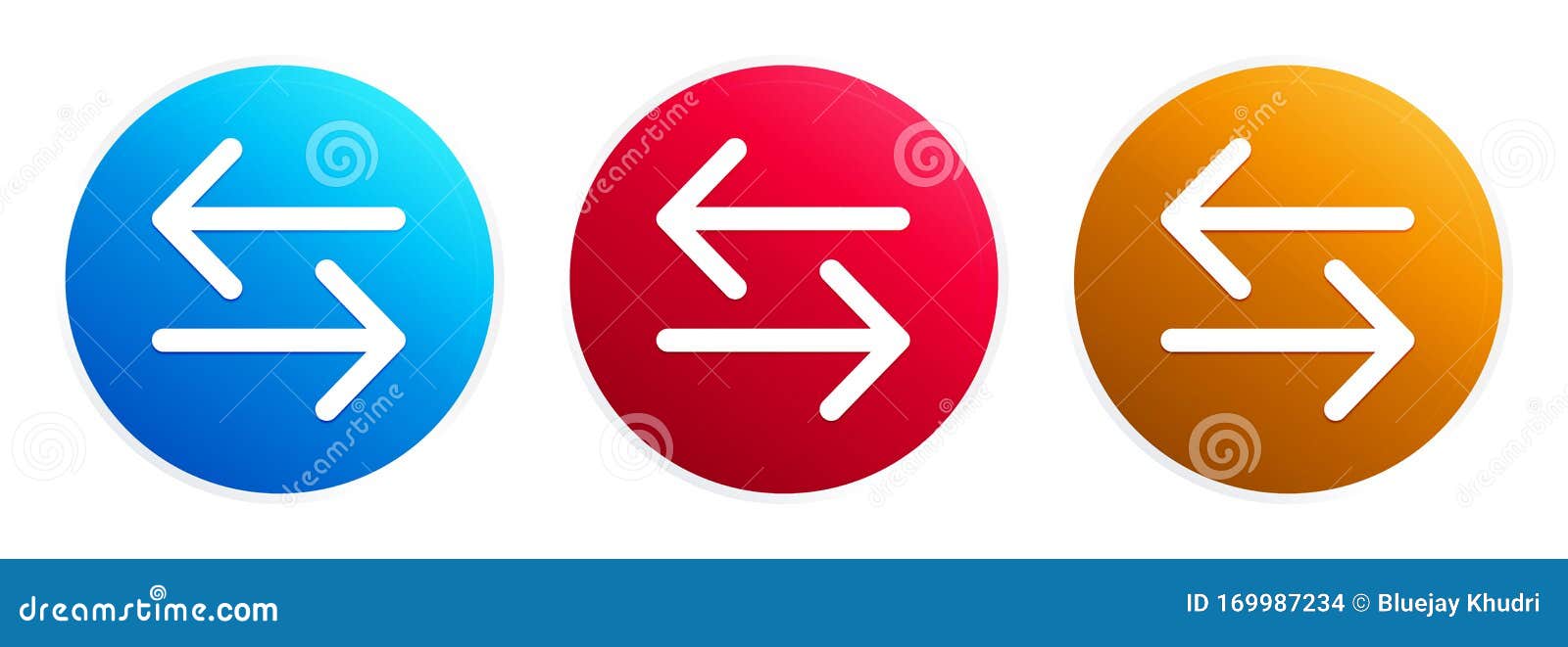 Transfer Arrow Icon Premium Trendy Round Button Set Stock Vector ...