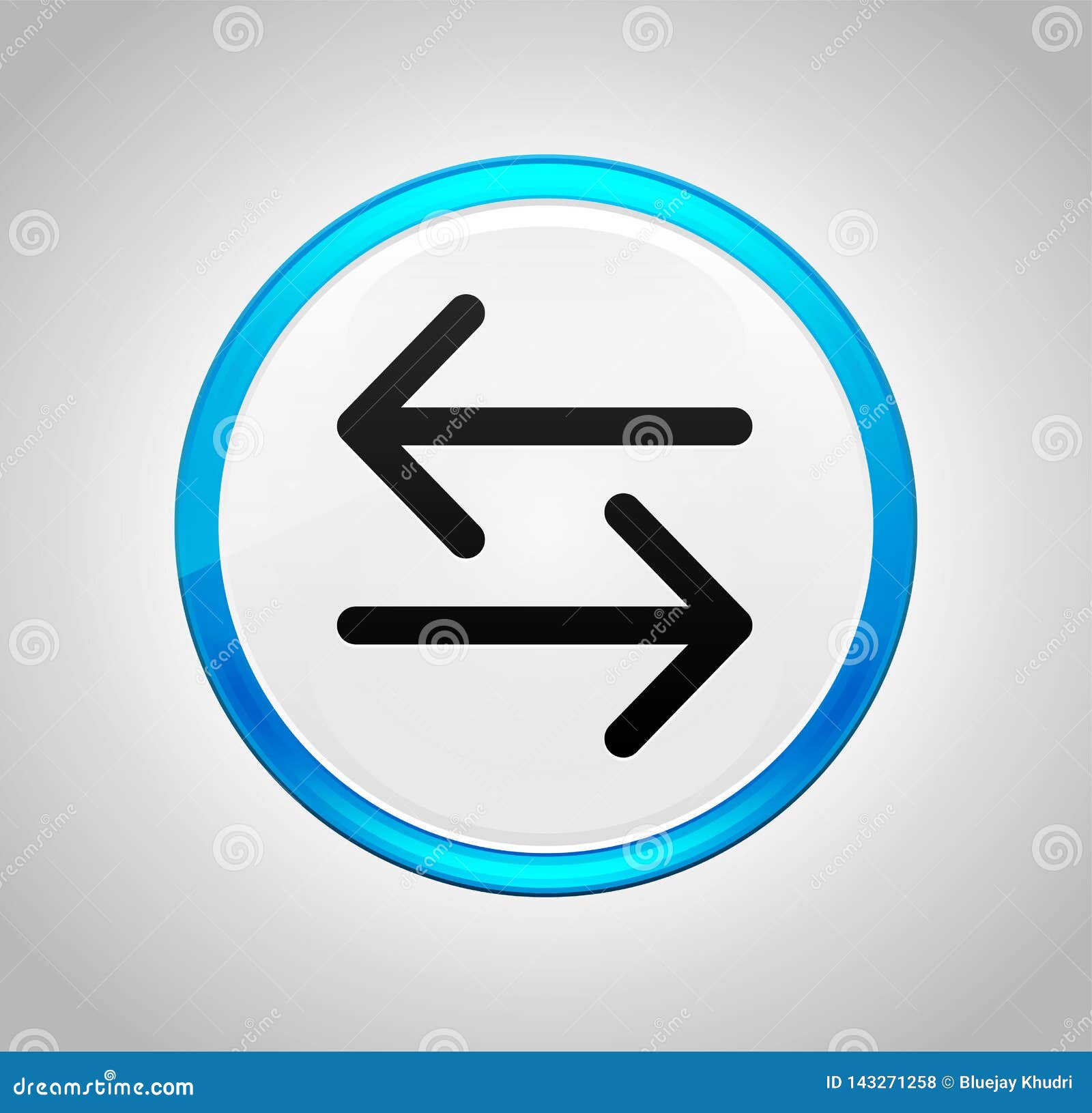 Transfer Arrow Icon Round Blue Push Button Stock Illustration ...