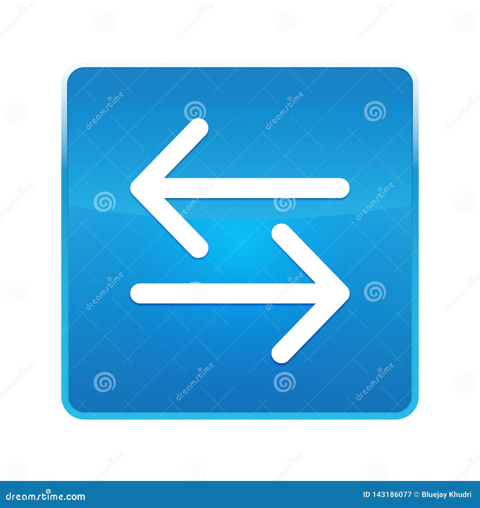 Transfer Arrow Icon Shiny Blue Square Button Stock Illustration ...