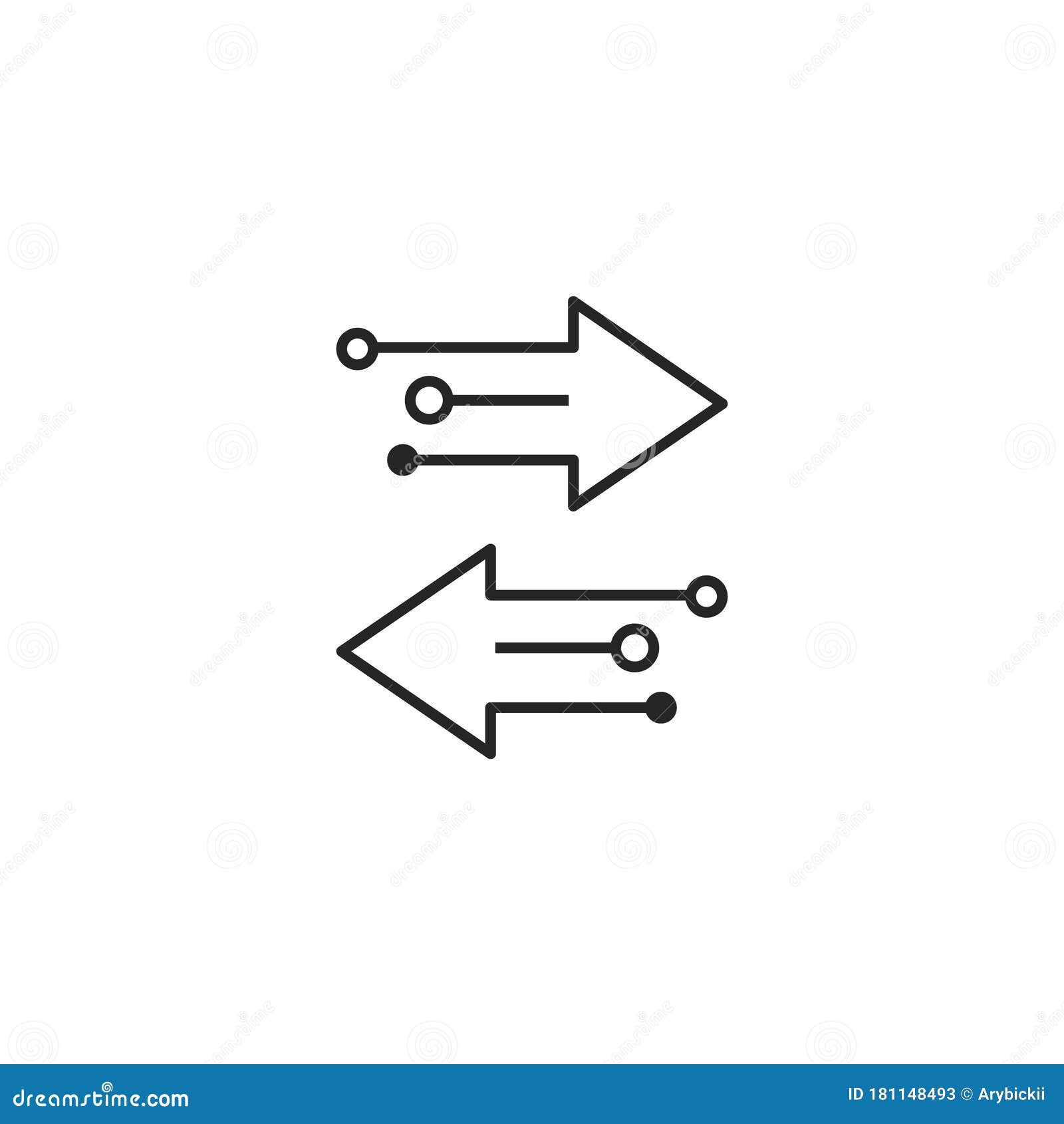Transfer Arrows Outline Icon. Vector Stock Vector - Illustration of ...