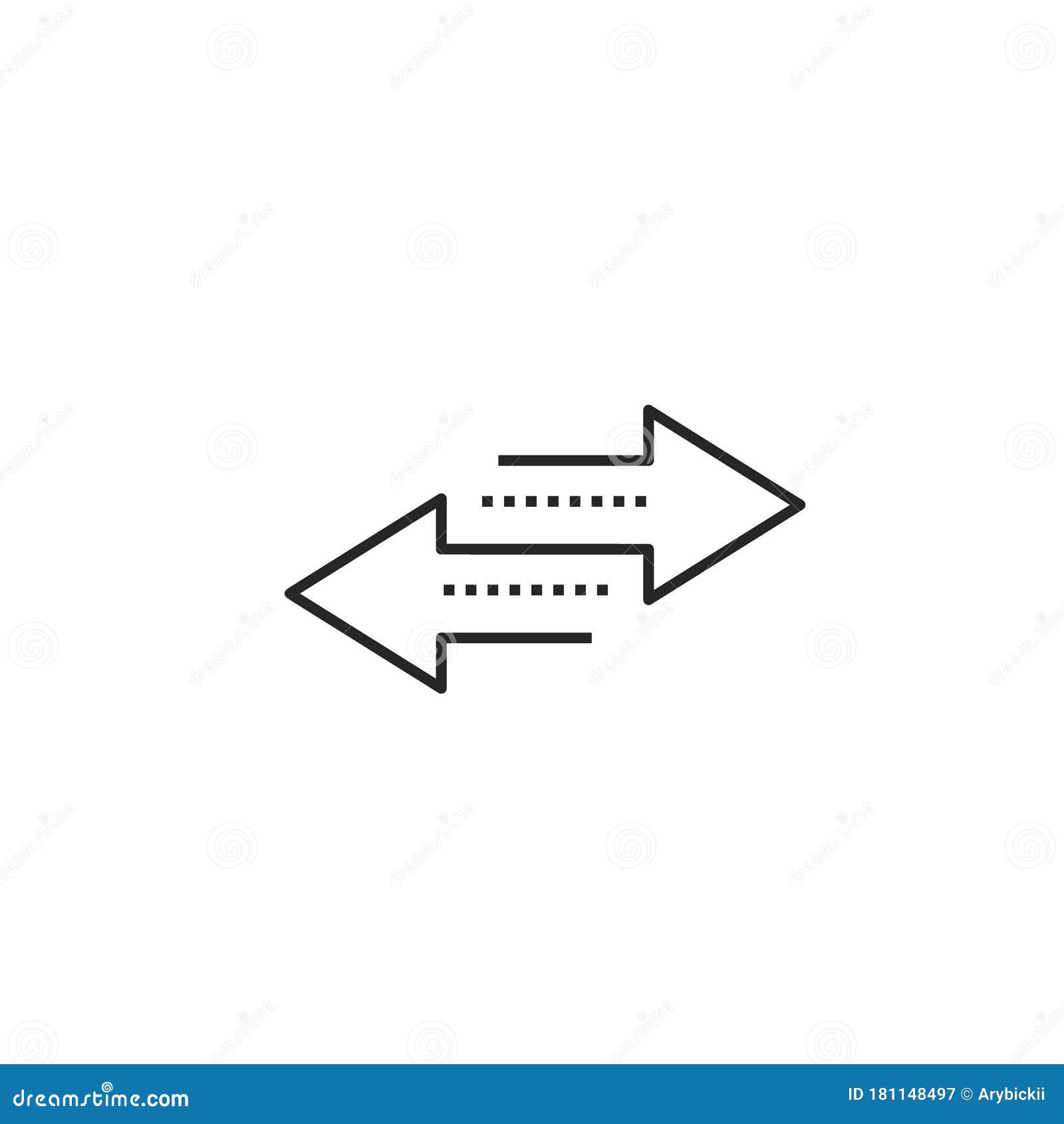 Transfer Arrows Outline Icon. Vector Stock Vector - Illustration of ...