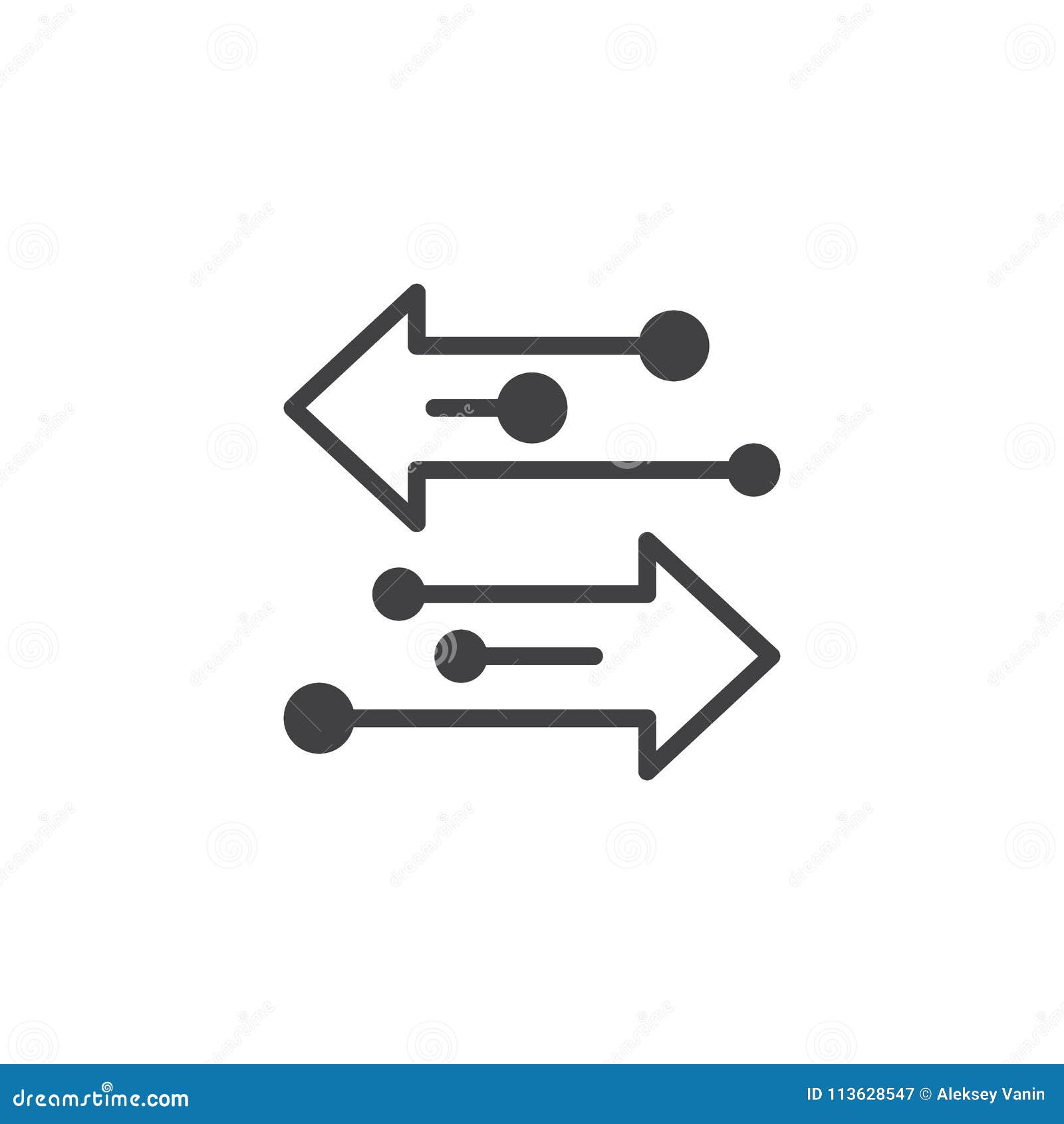 Transfer Arrows Vector Icon Stock Vector - Illustration of flat, design ...