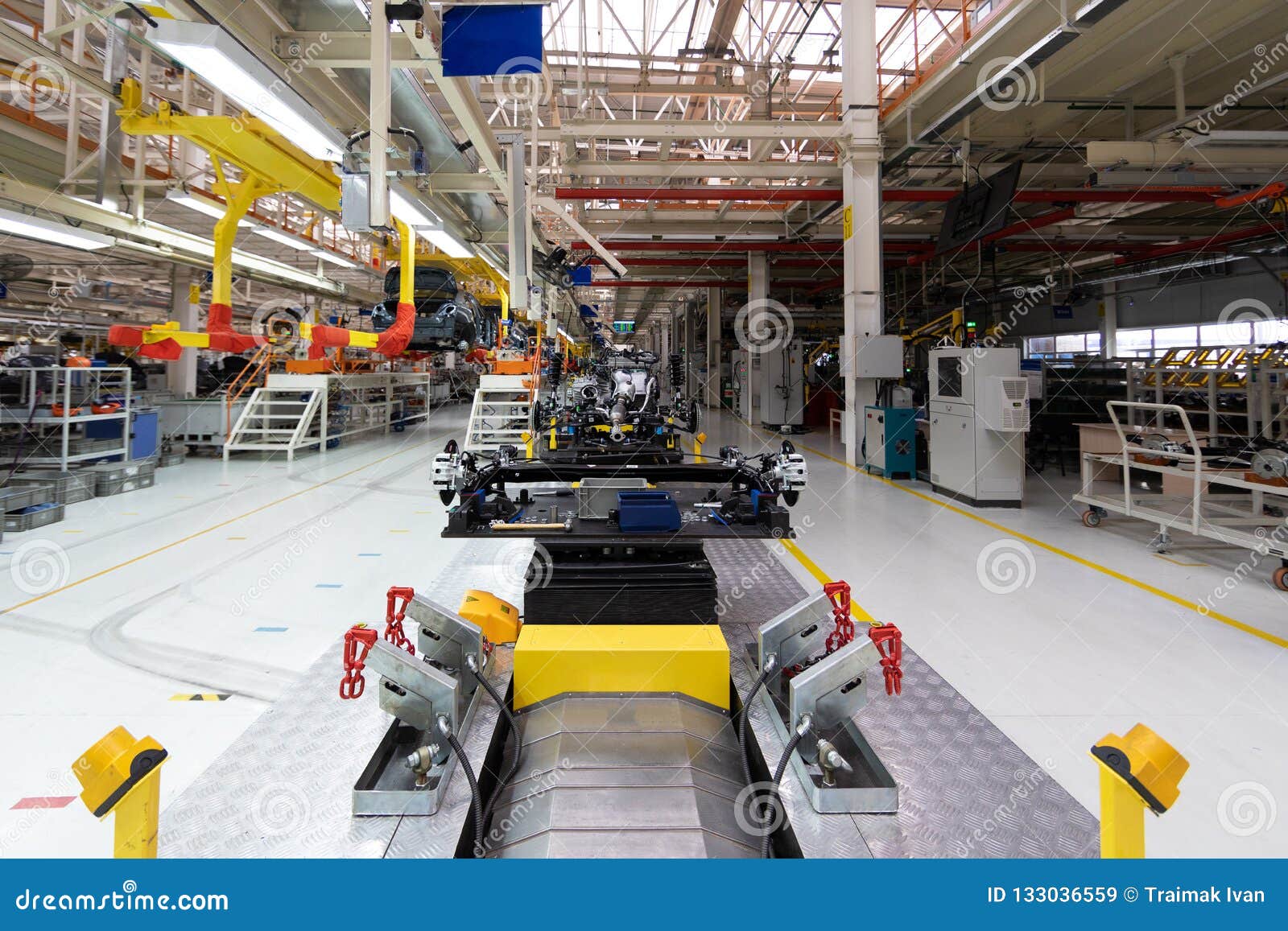 Transfer of Car Body. Robotic Equipment Makes Assembly of Tcar. Modern ... Transfer of Car Body. Robotic Equipment Makes Assembly of Tcar. Modern ...