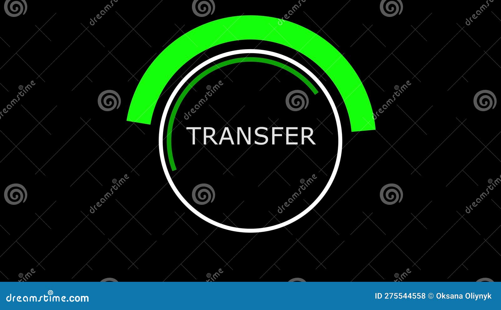 Transfer Circle Bar Progress on Black Background. Money Transfer Load ...