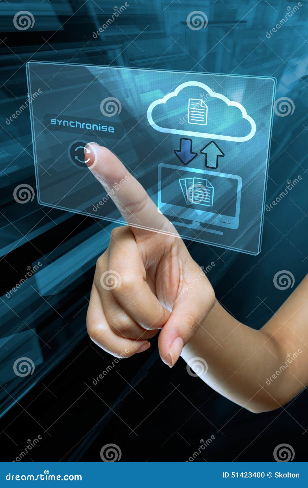 Transfer Data on a Digital Screen Stock Photo - Image of finger, saving ...