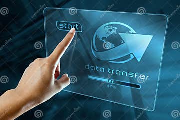 Transfer Data on a Digital Screen Stock Photo - Image of network ...
