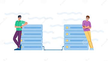 Transfer Data Migration Vector Stock Vector - Illustration of isometric ...